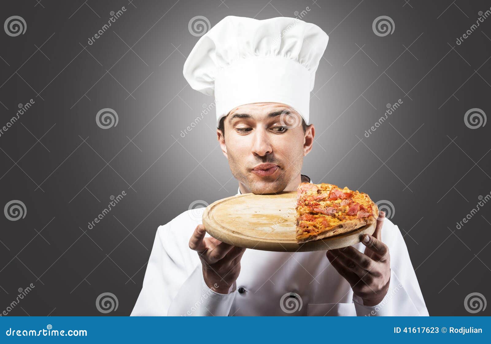 Funny pizza chef stock image. Image of playful, humor - 41617623