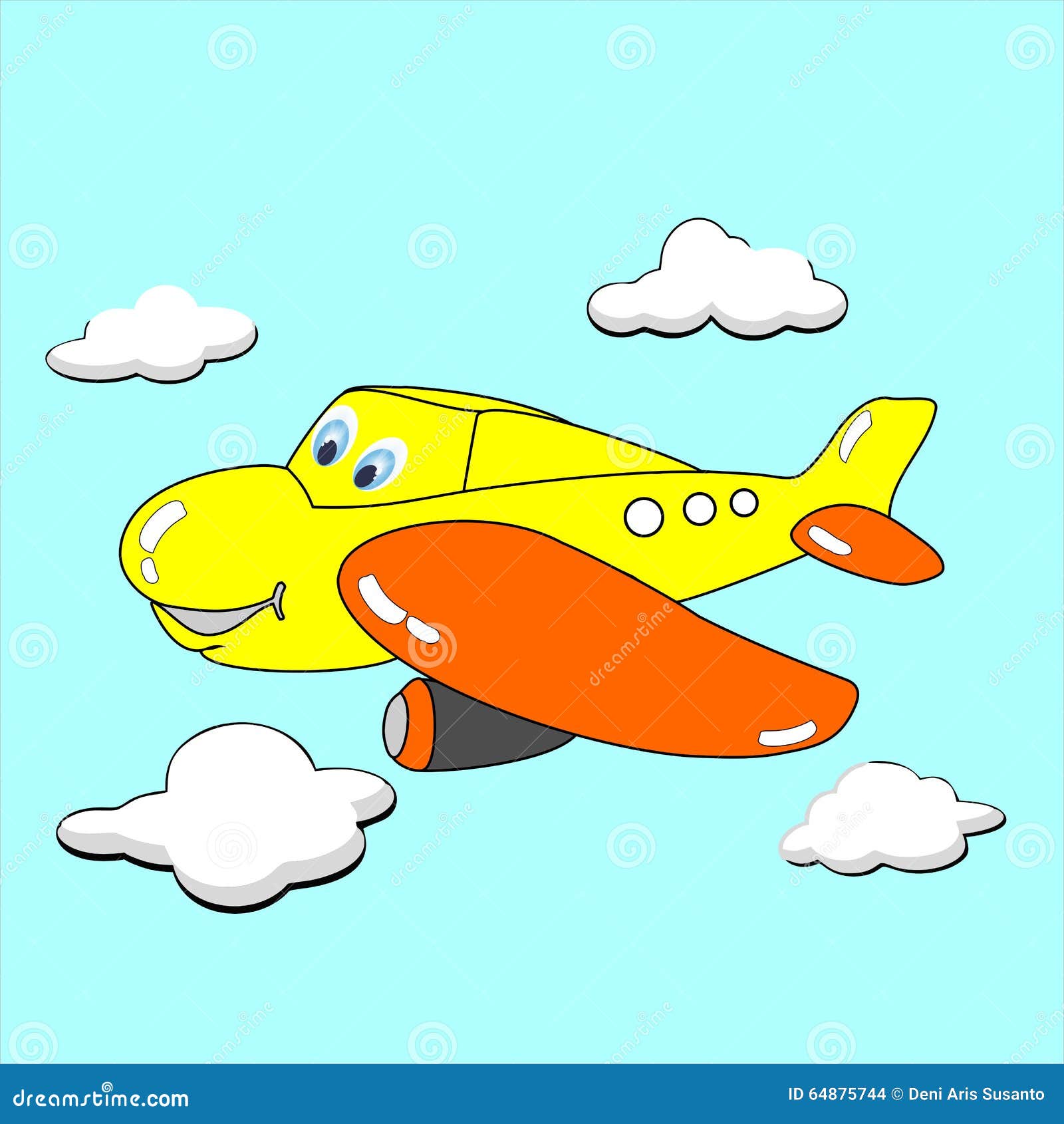 Funny Plane Cartoon Character Stock Illustration - Illustration of cute ...