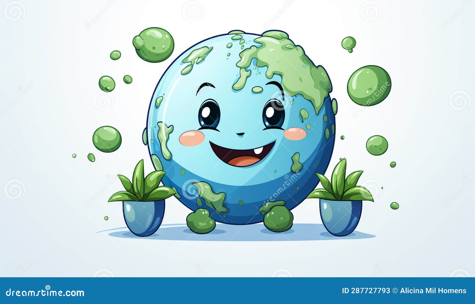 Funny Planet Earth with Smiling Face. AI Generated Stock Illustration ...