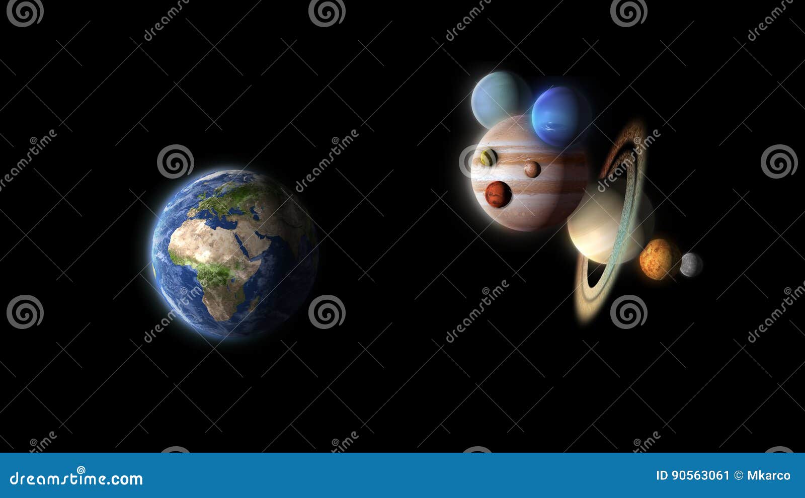 Comics Planets Of The Solar System Collection Royalty-Free Stock ...