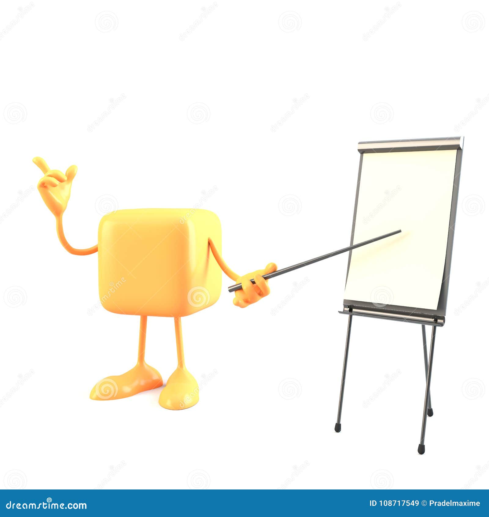 Funny 3d Character with Board Making Presentation Stock Illustration ...
