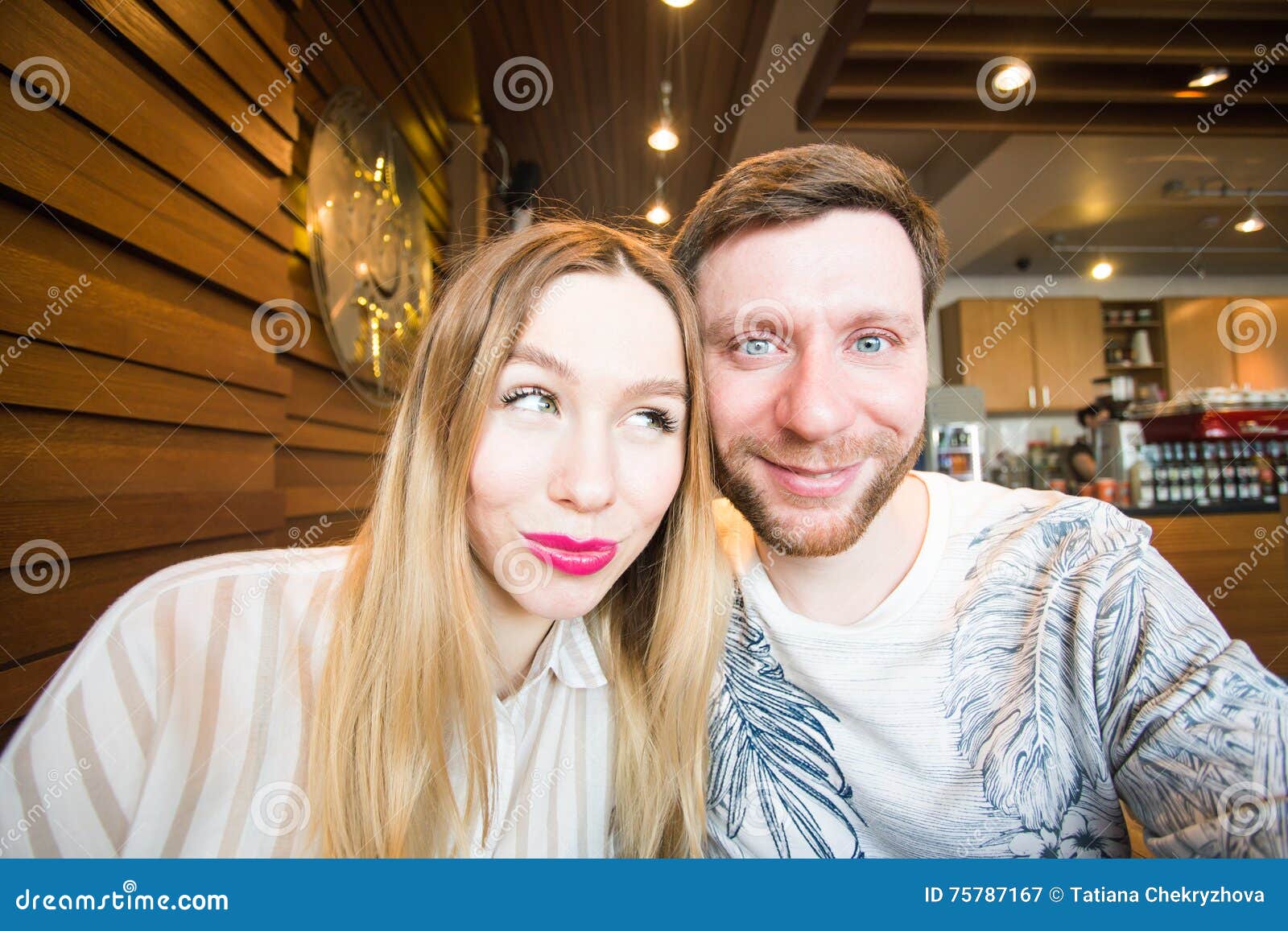 Funny Playful Young Couple Making Silly Face Stock Image - Image of ...