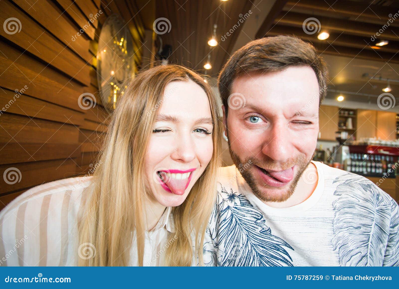 Funny Playful Young Couple Making Silly Face Stock Image - Image of ...