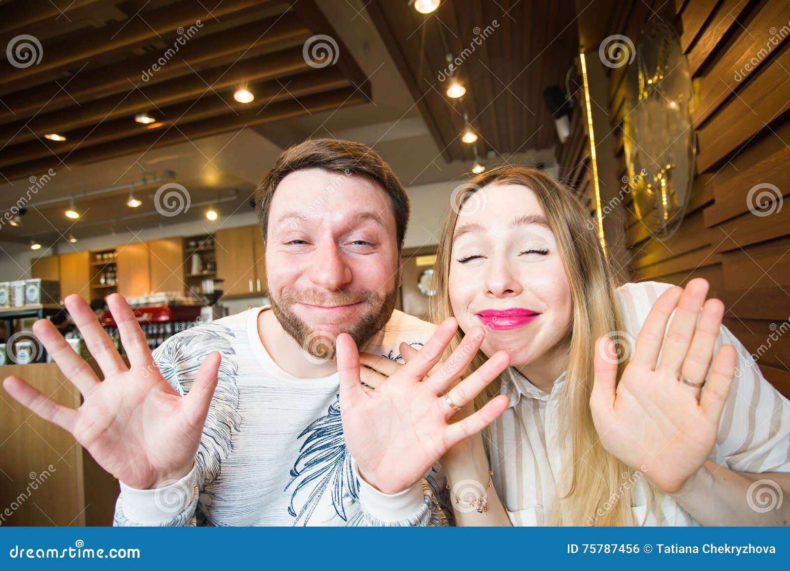 Funny Playful Young Couple Making Silly Face Stock Photo - Image of ...