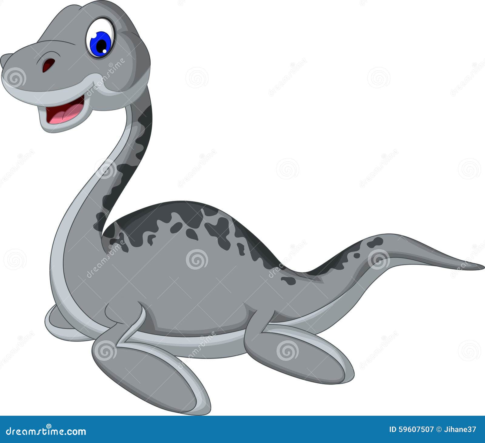 Funny plesiosaurus cartoon stock illustration. Illustration of donkey ...
