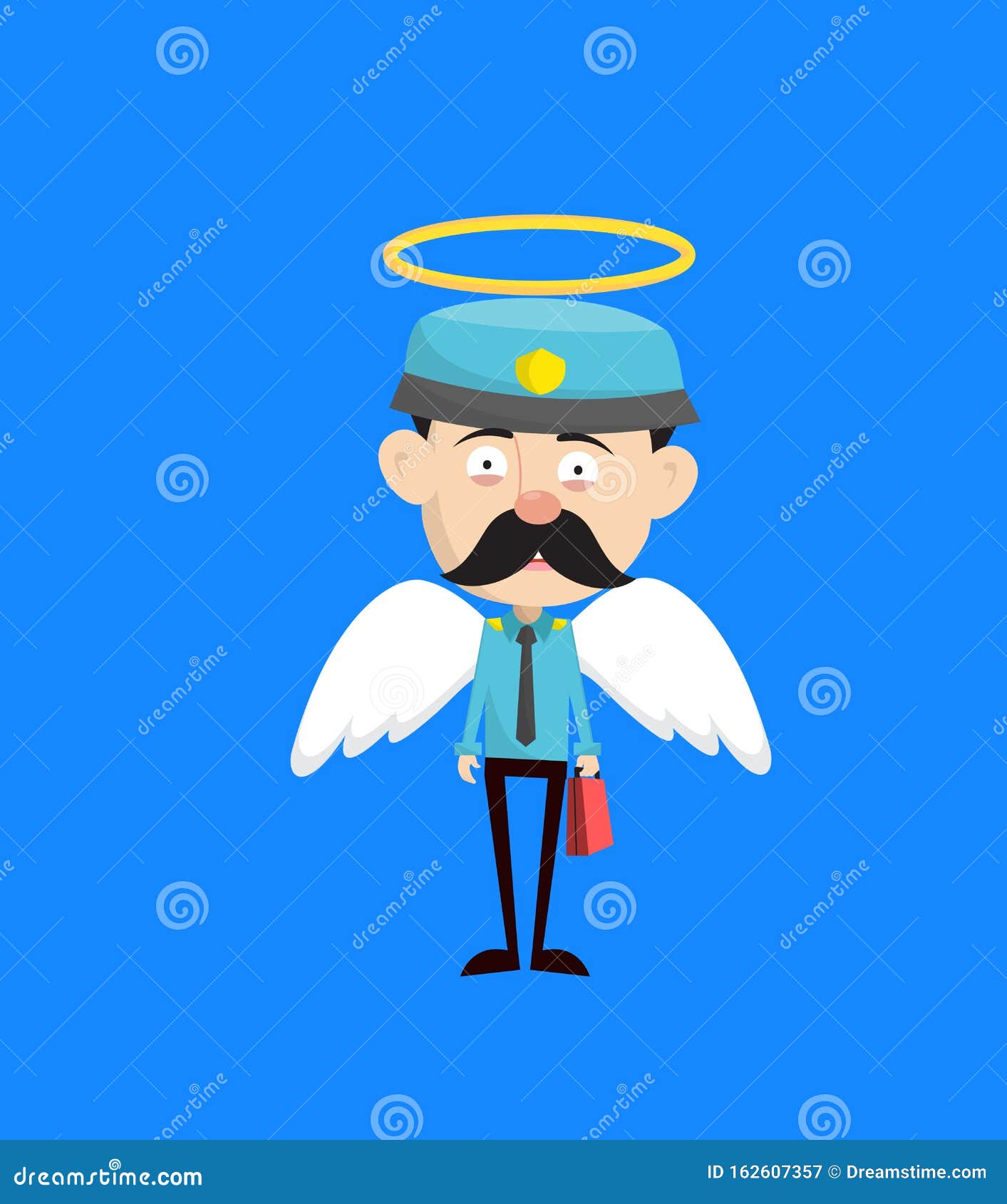 Funny Policeman Cop - in Angel Costume Vektor Abbildung - Illustration ...