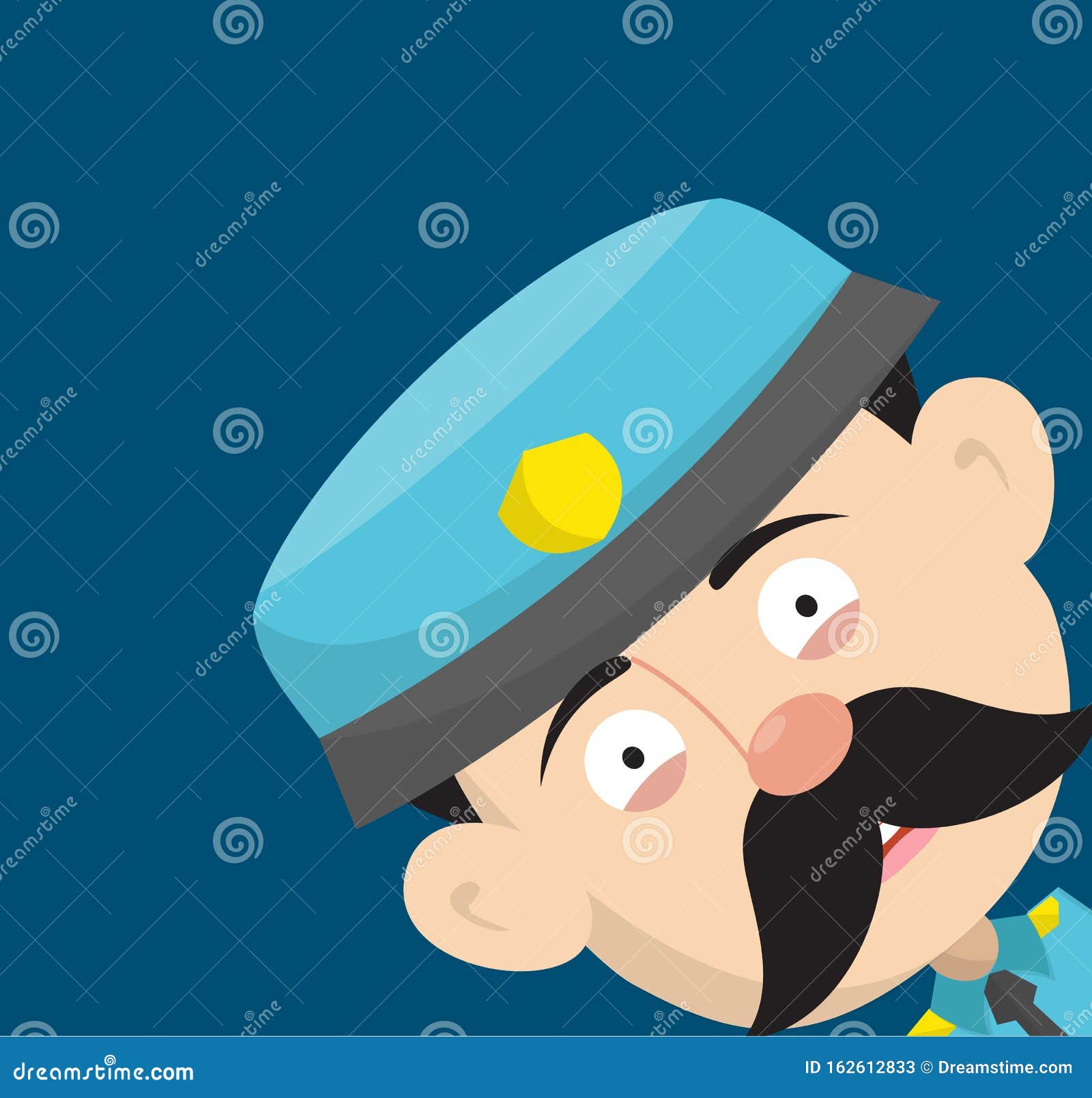 Funny Policeman Cop - Jumping With Trophy Vector Illustration ...
