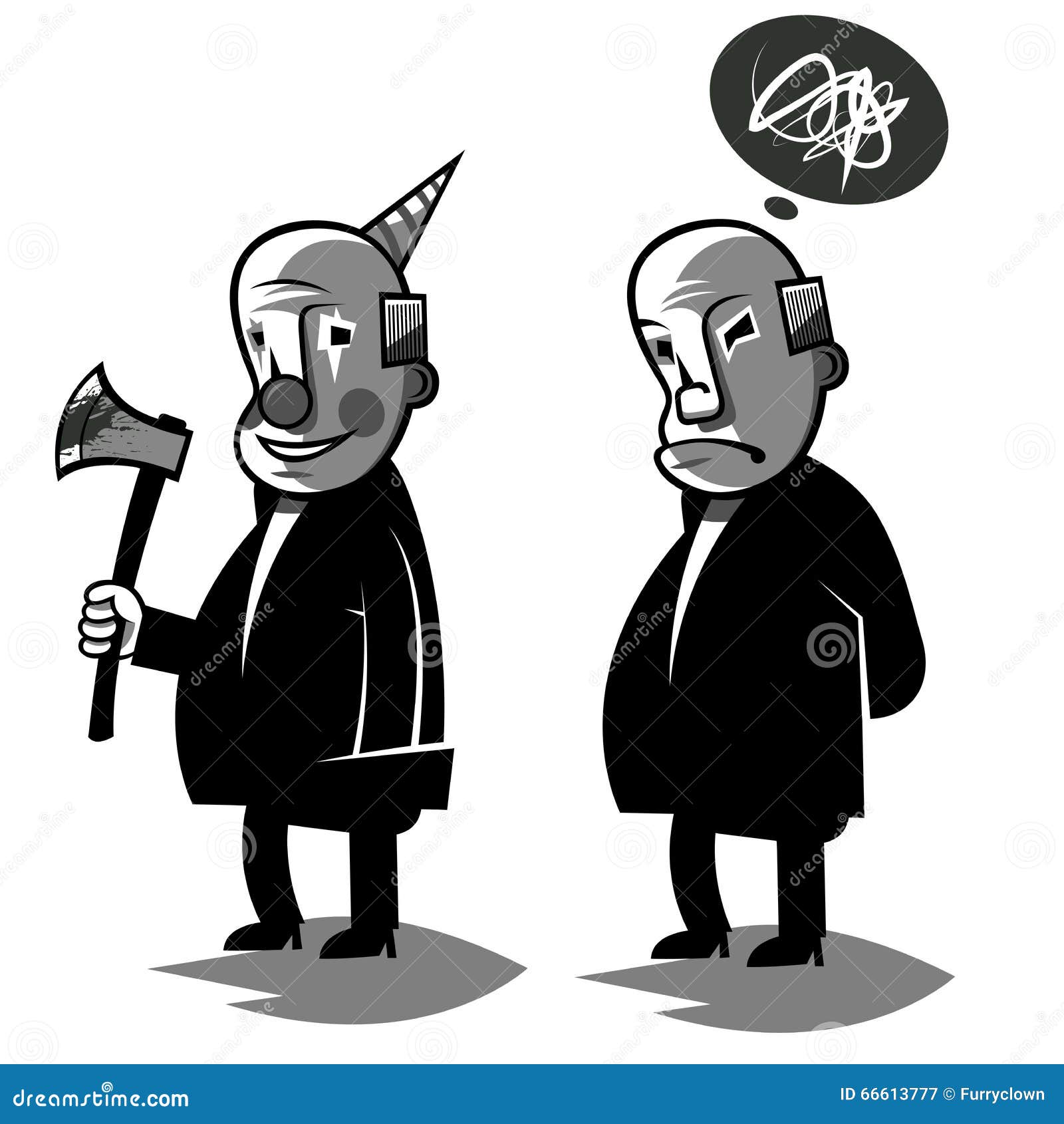 Clown Politician Behind Lectern , Vector Cartoon Stick Figure ...