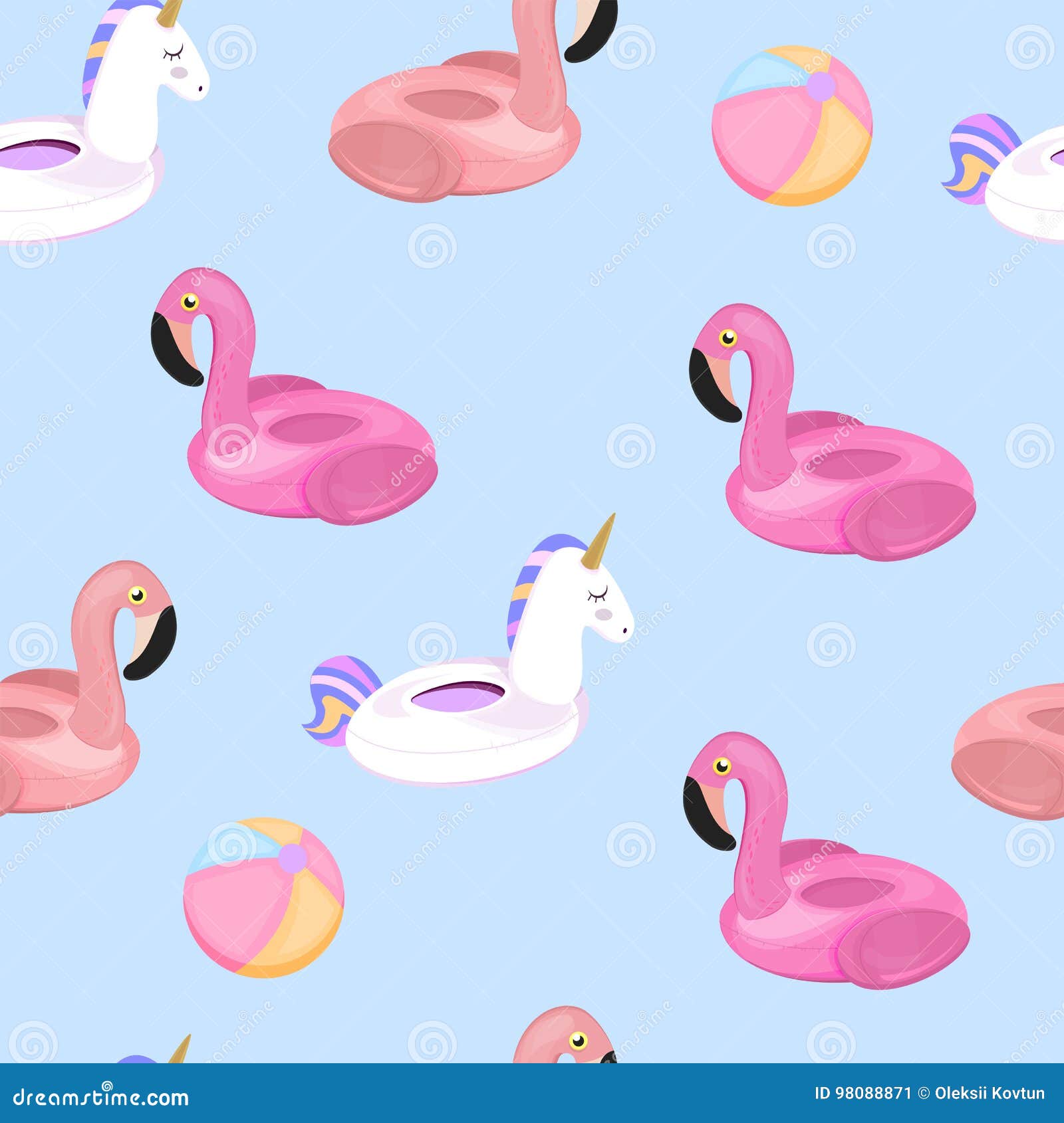 Funny Pool Float Flamingo. Vector Illustration. Pool Toy Flamingo ...