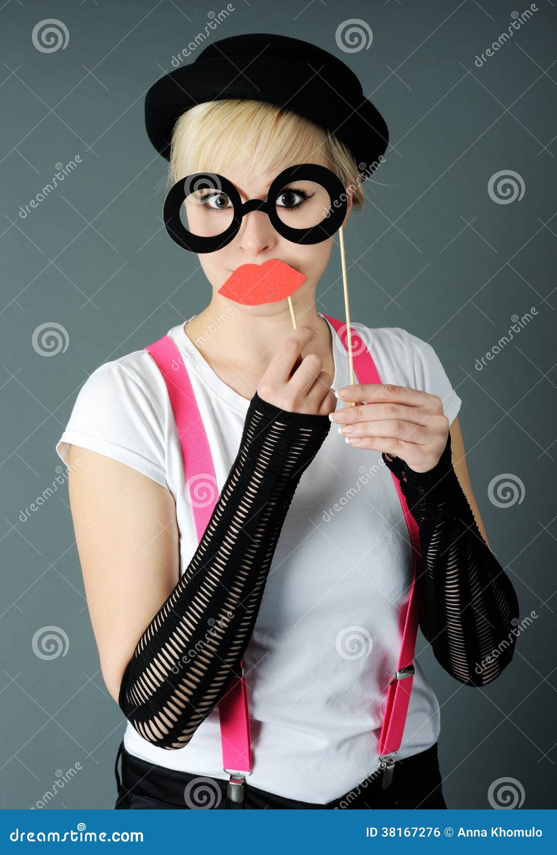 Funny portrait stock photo. Image of female, blond, concept - 38167276