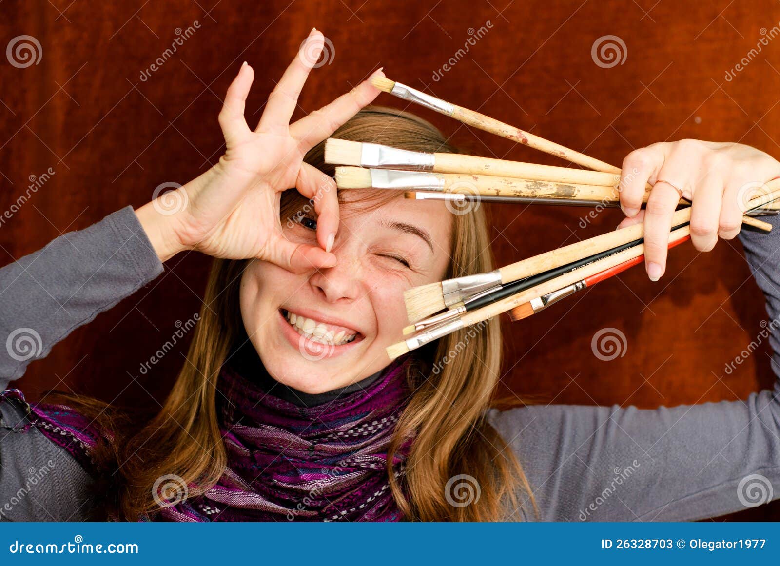 Funny portrait of artist stock image. Image of color - 26328703