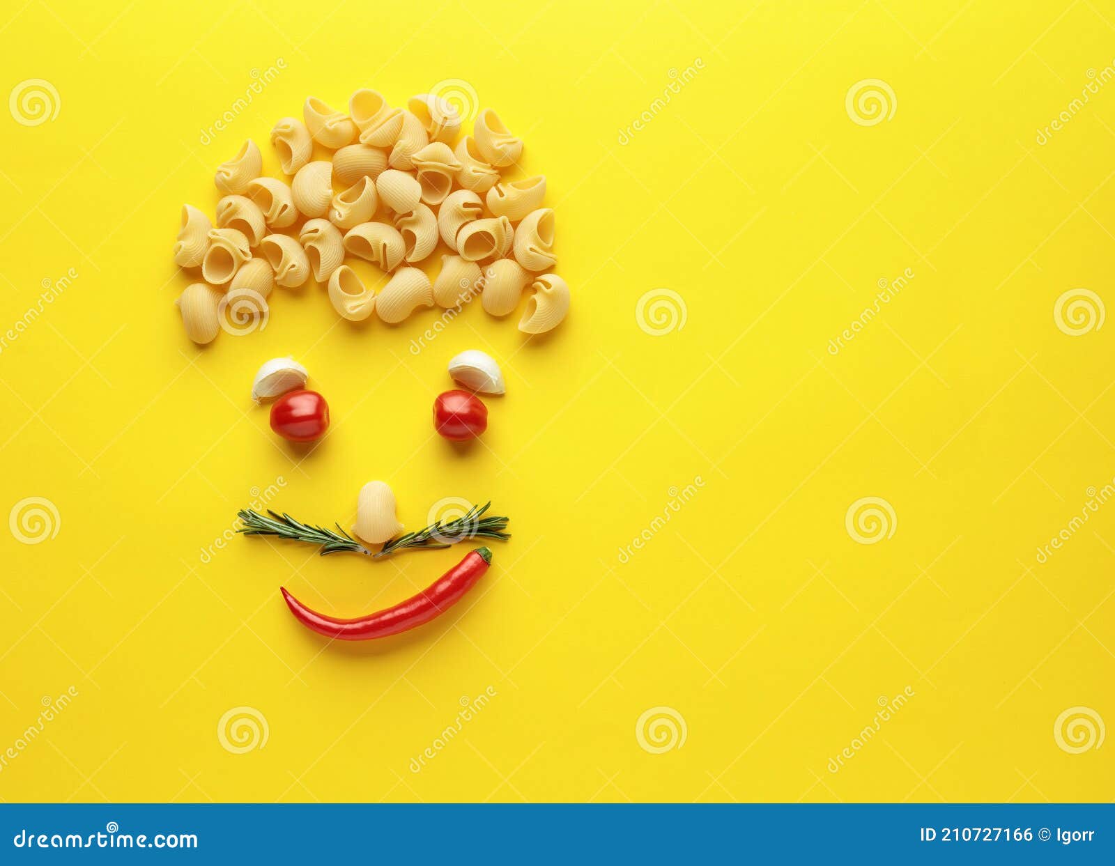 Funny Portrait of a Chef. Using Ingredients for Making Pasta Stock ...