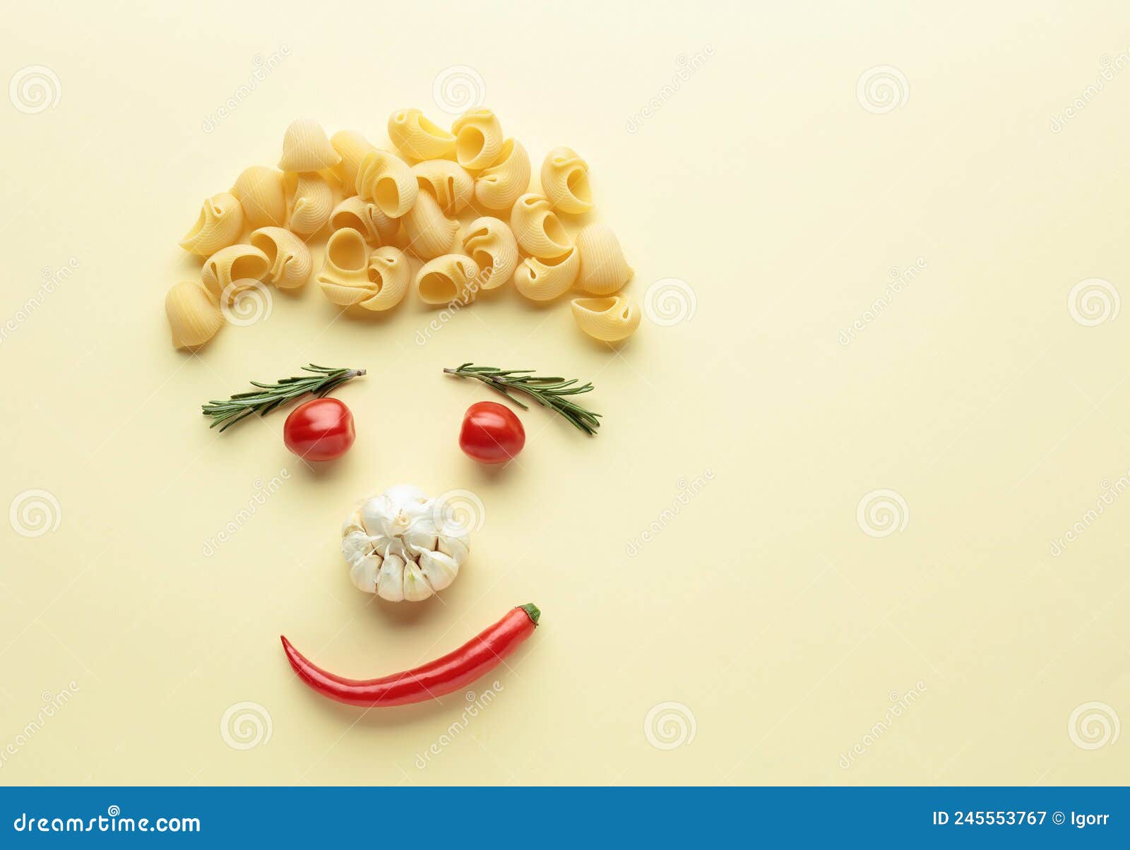 Funny Portrait of a Chef. Using Ingredients for Making Pasta Stock ...