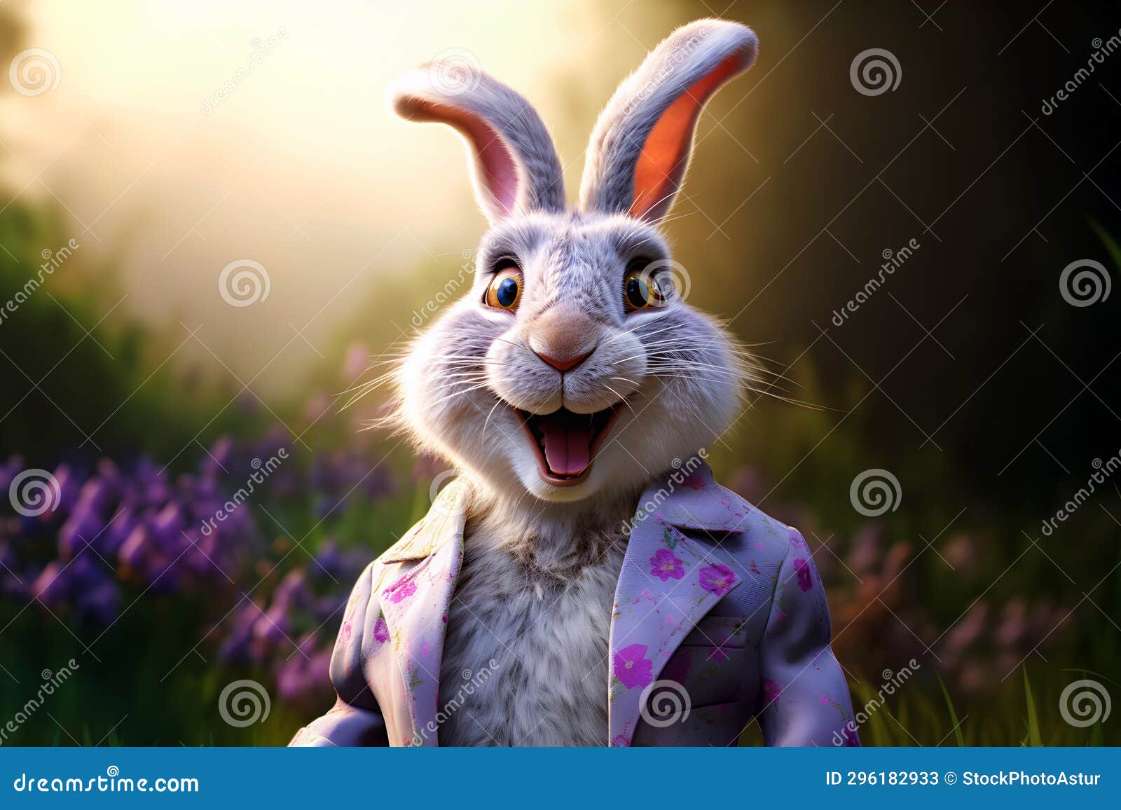 Funny Portrait Easter Bunny Stock Illustration - Illustration of pretty ...