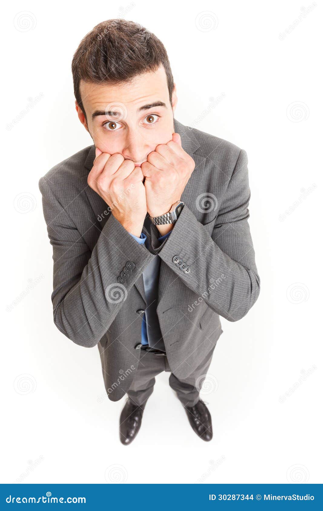 Scared man stock photo. Image of fear, fright, dread - 30287344