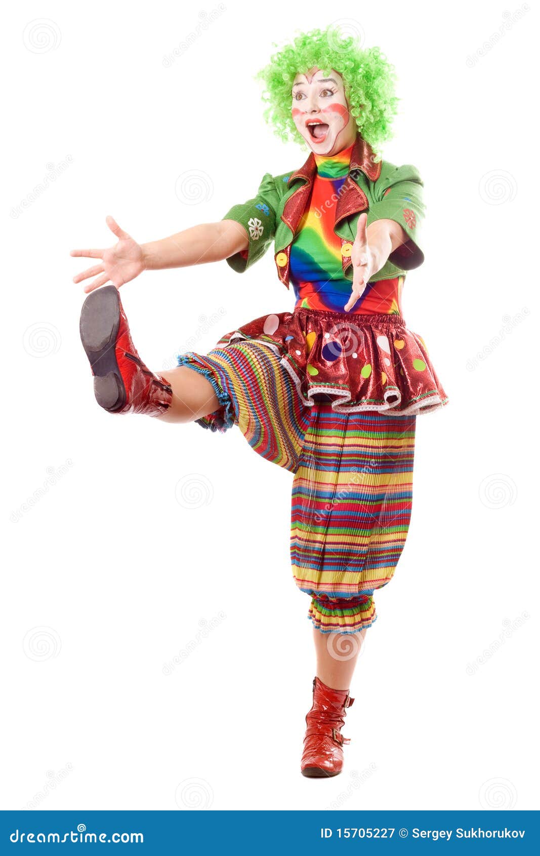 Funny posing female clown stock image. Image of actor - 15705227