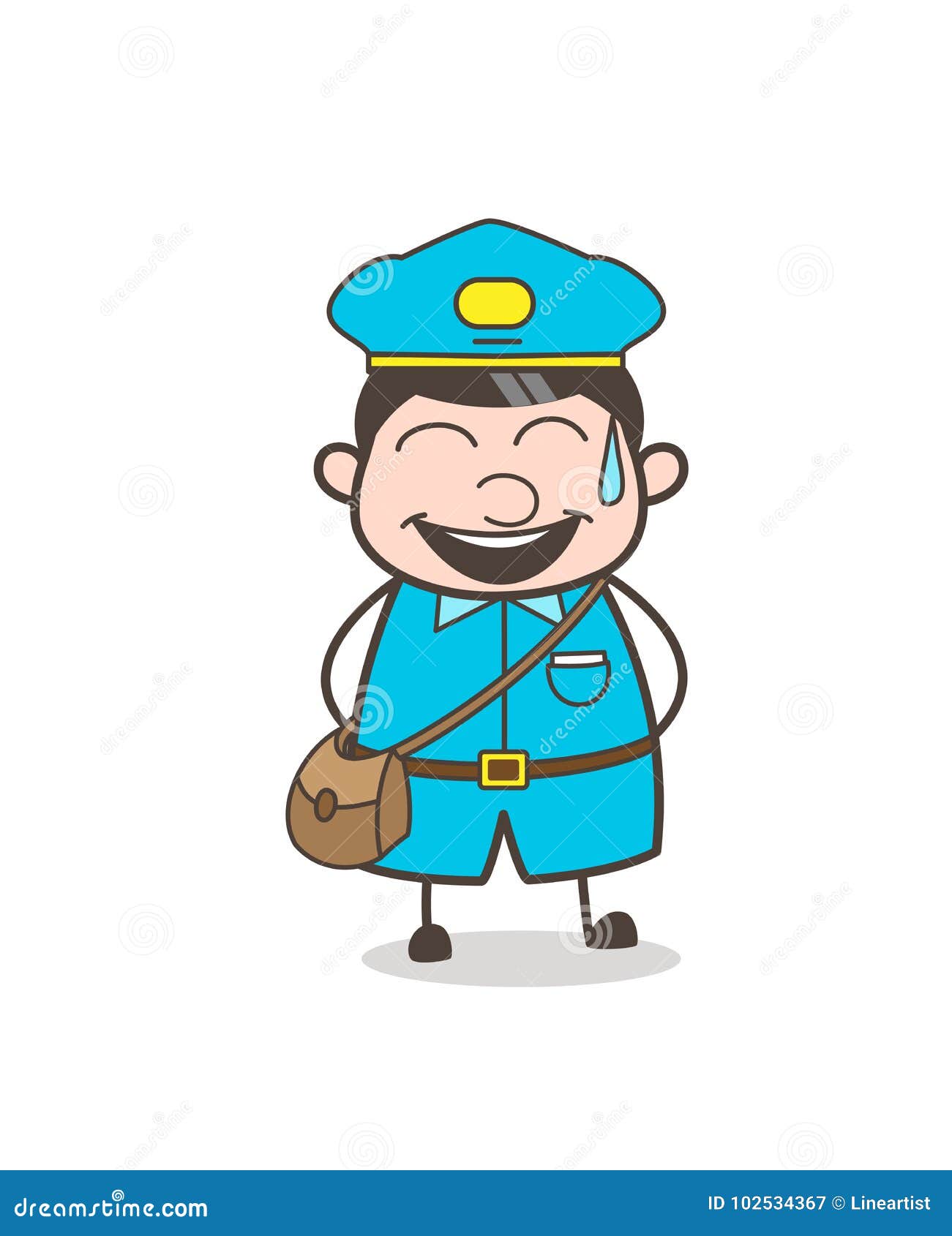 Funny Postboy Laughing Face Vector Illustration Stock Illustration ...