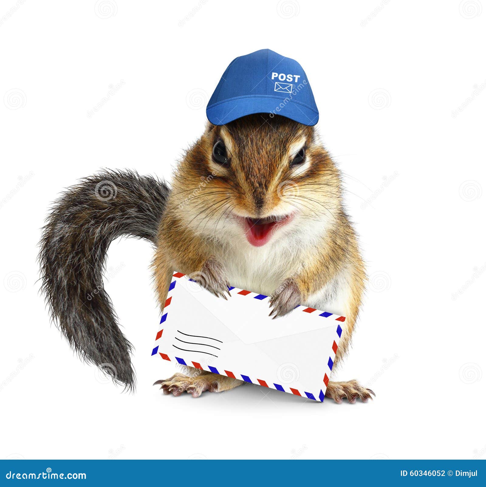 Postman With Letter Knocking On White Background Royalty-Free Stock ...