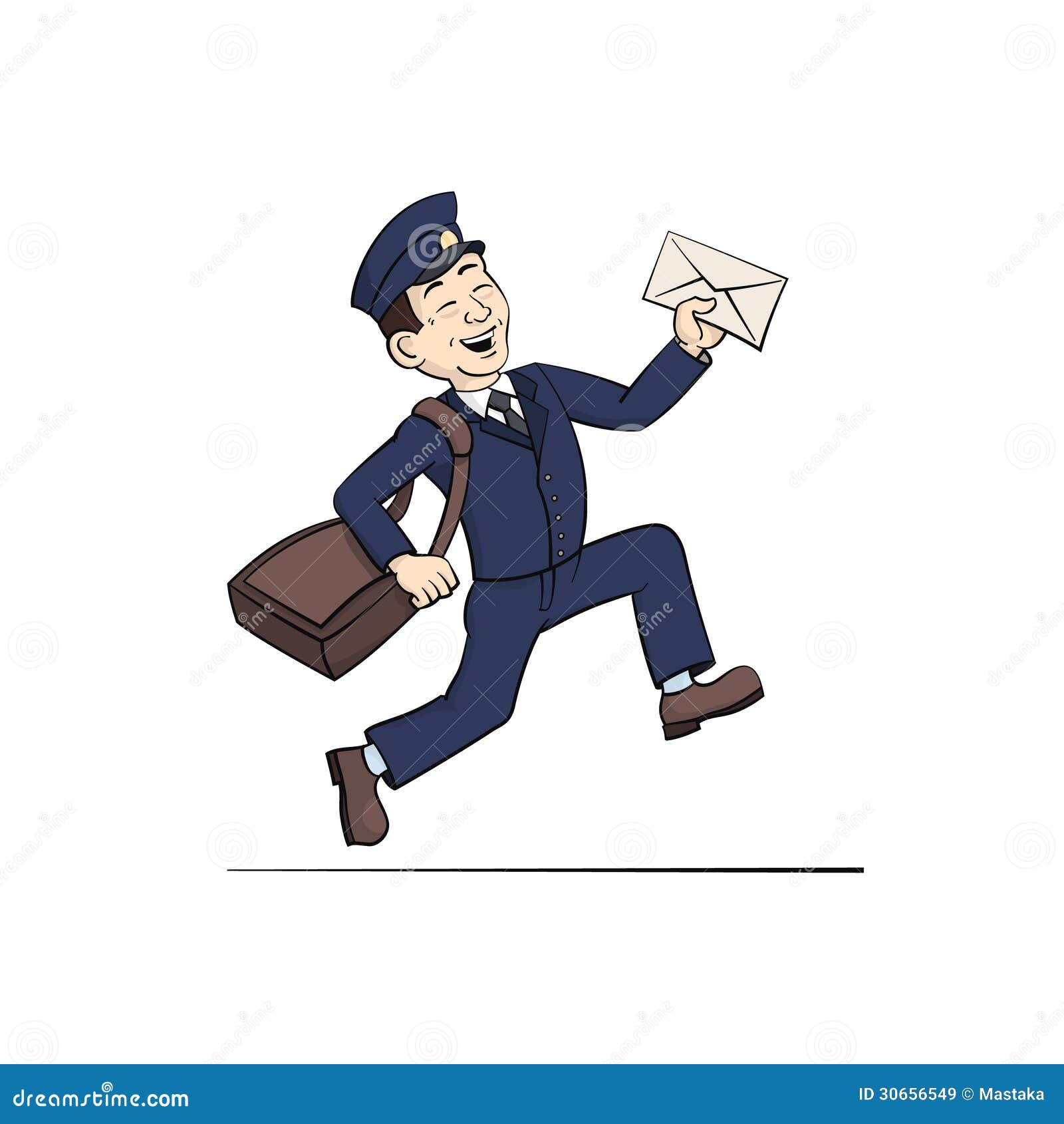 Funny Postman with Letter stock vector. Illustration of isolated - 30656549
