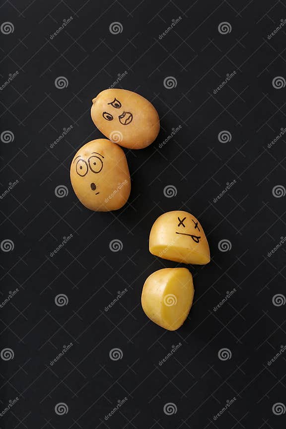 Funny potato stock image. Image of character, food, drawing - 65600331
