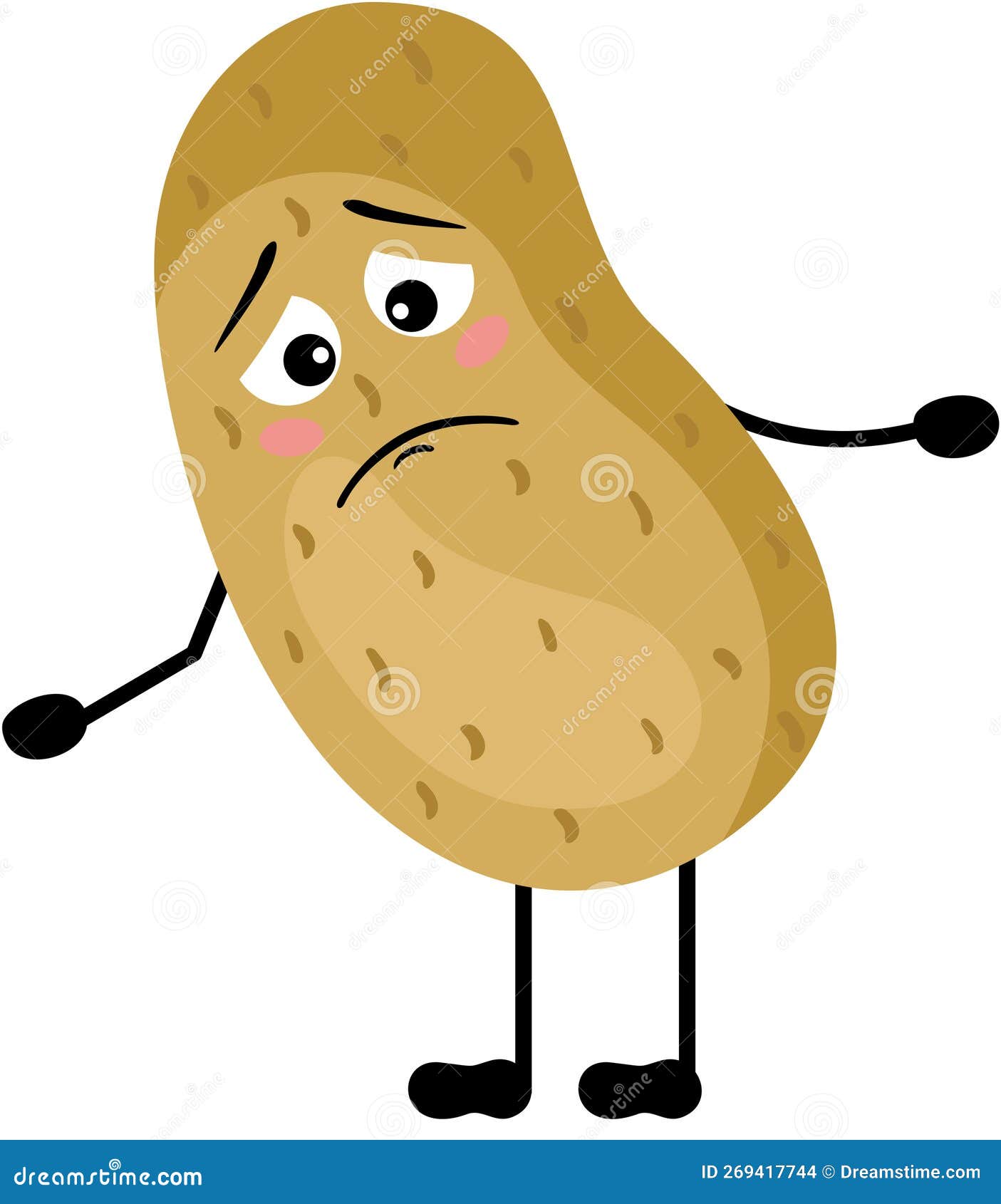 Funny Potato Mascot Feeling Sad Stock Illustration - Illustration of ...