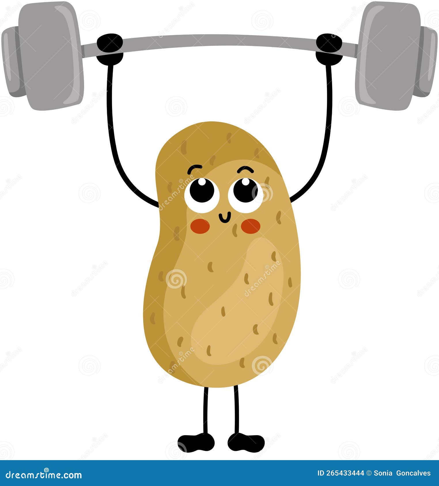 Funny Potato Mascot Make Gym Stock Vector - Illustration of white, cute ...