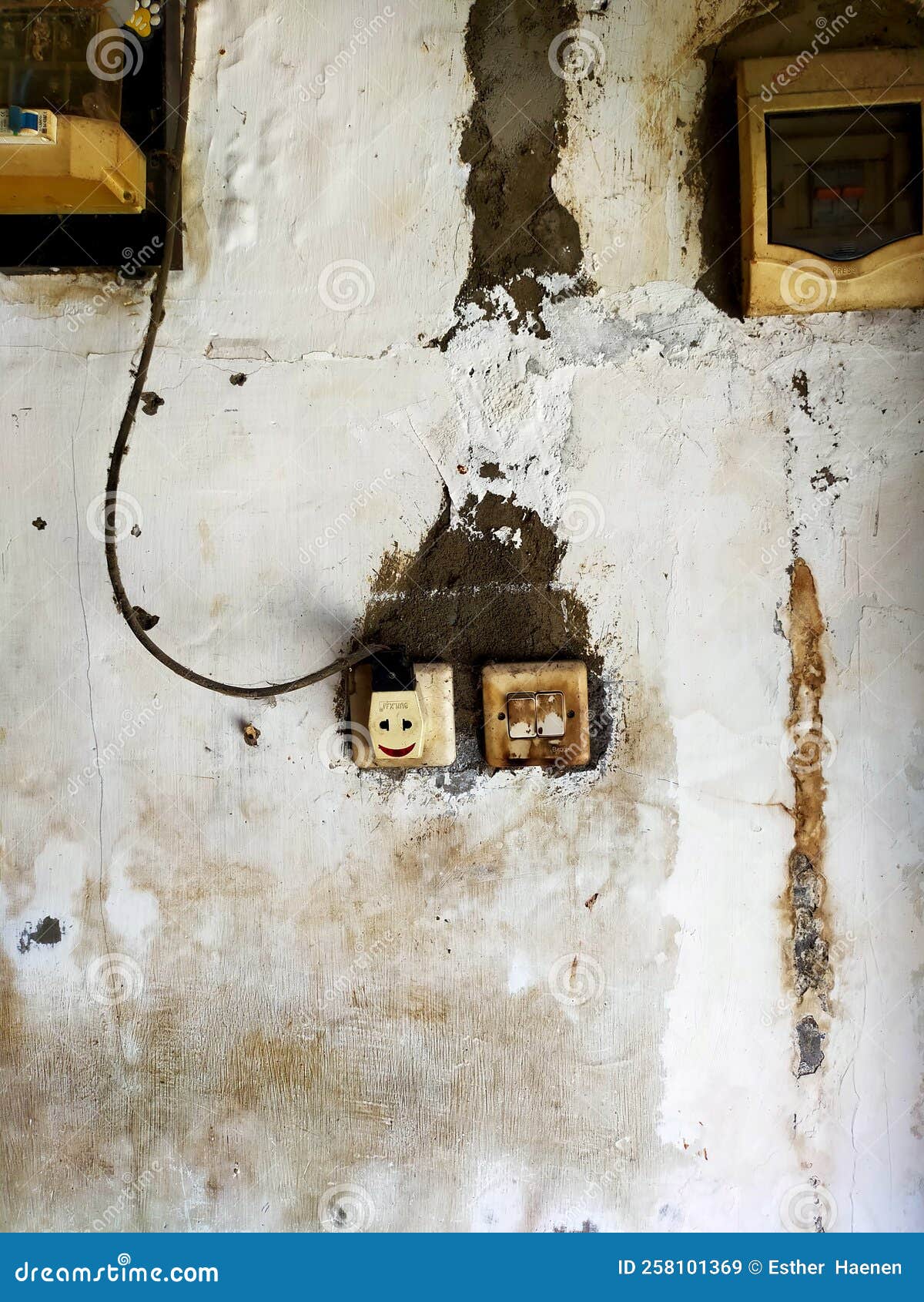 Funny Power Socket Looks Like a Smiling Face Stock Image - Image of ...