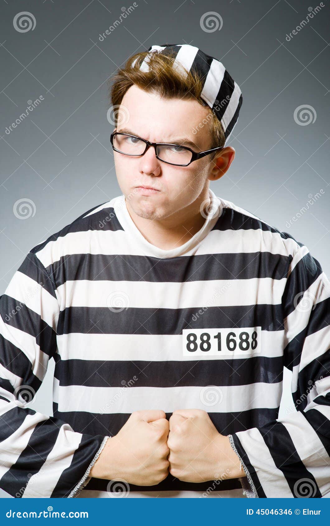 Funny prison inmate stock photo. Image of convict, angry - 45046346