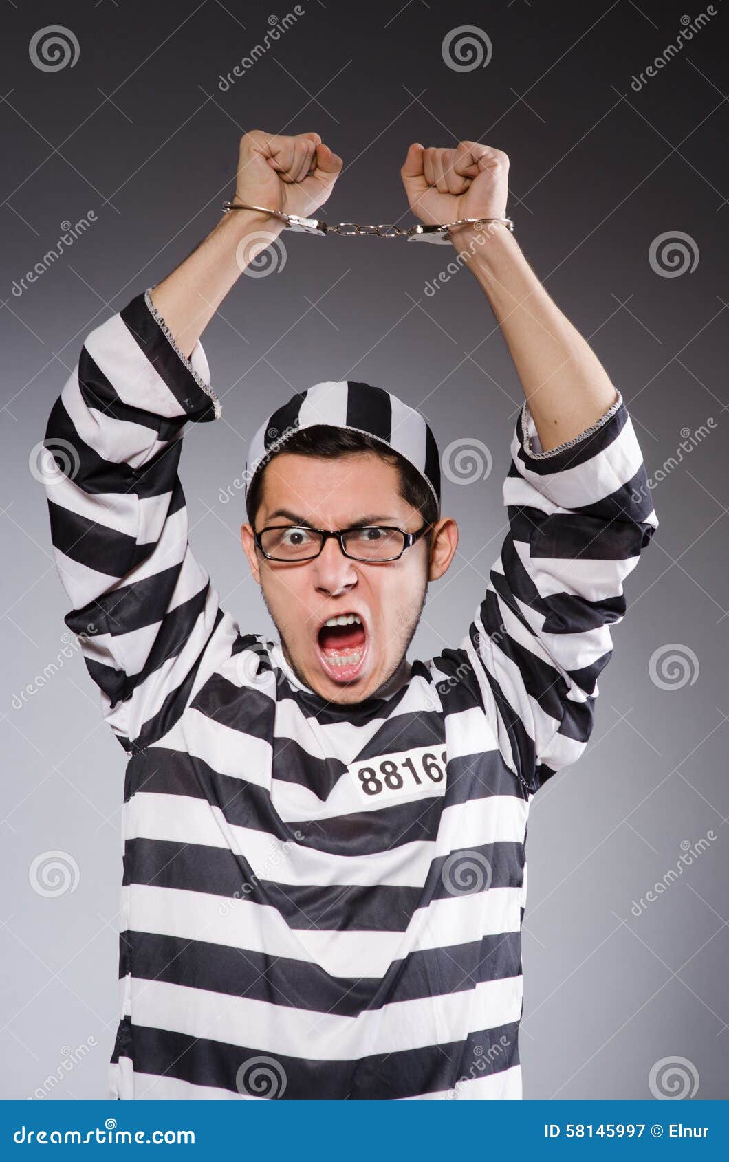 Funny Prisoner In Handcuffs Stock Photography | CartoonDealer.com #55046618