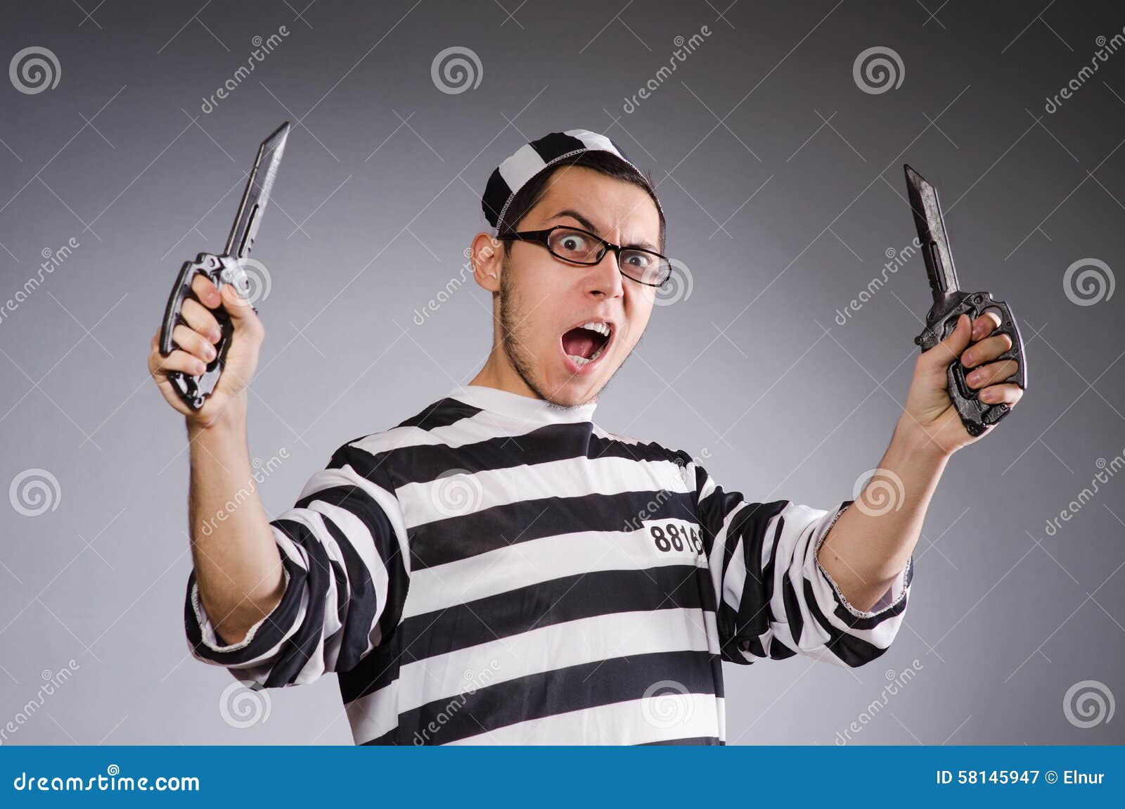 Funny Prisoner In Handcuffs Stock Photography | CartoonDealer.com #55046618
