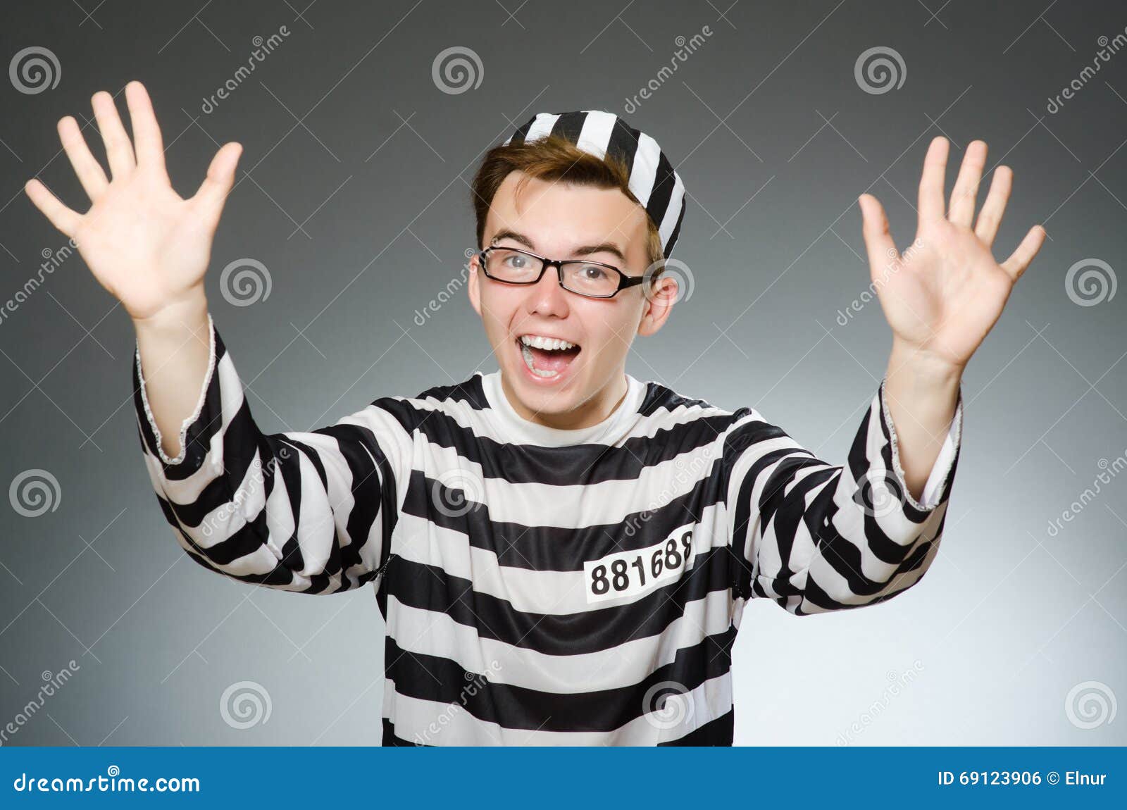 The Funny Prisoner in Prison Concept Stock Photo - Image of lawbreaker ...