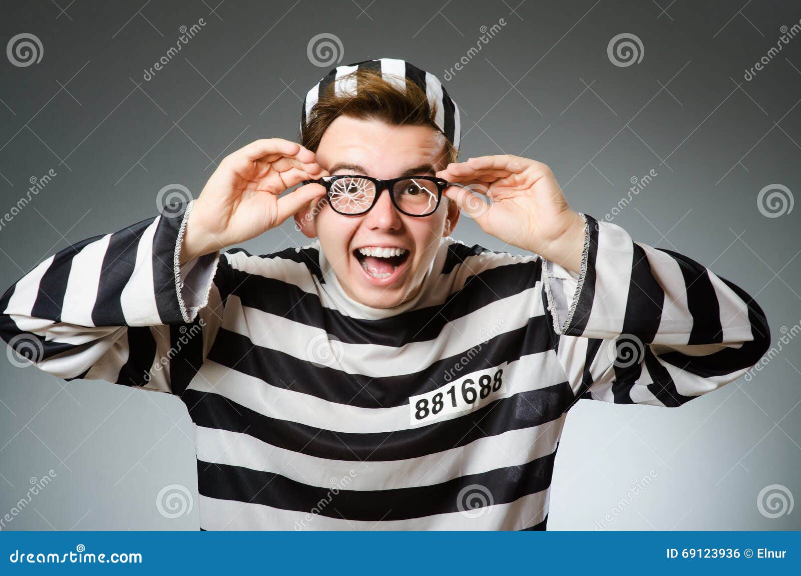 The Funny Prisoner in Prison Concept Stock Photo - Image of baffled ...