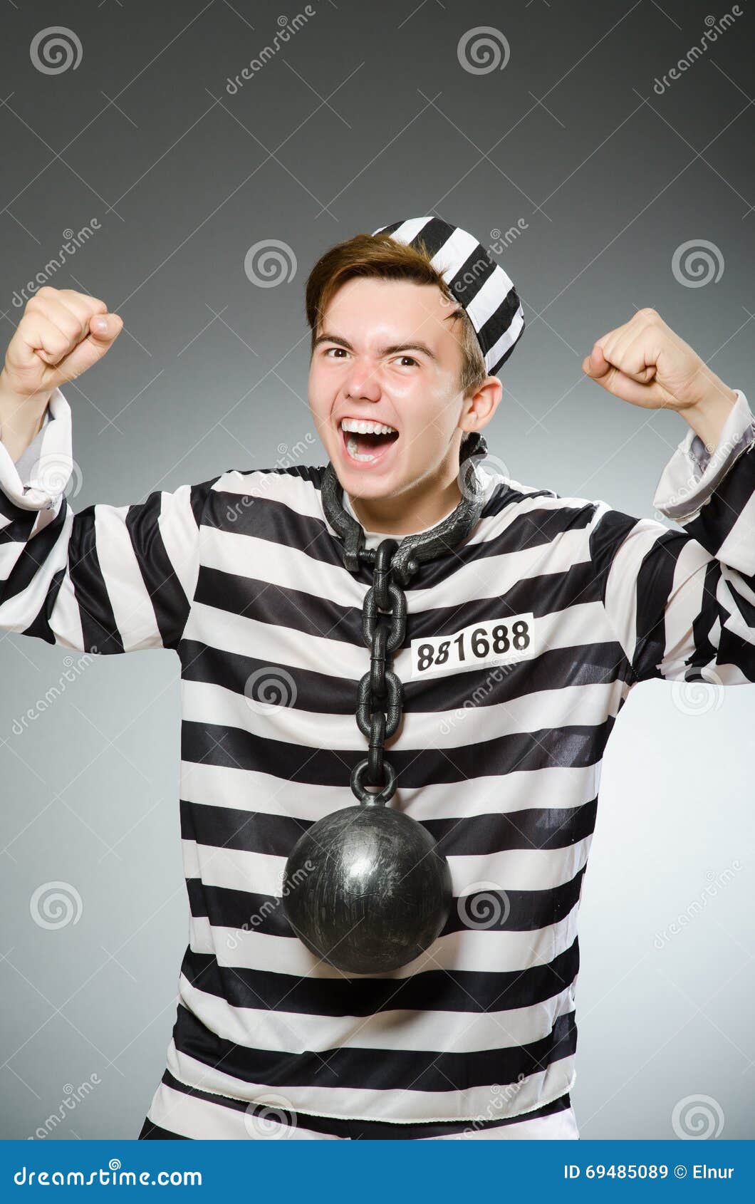 The Funny Prisoner in Prison Concept Stock Image - Image of criminal ...