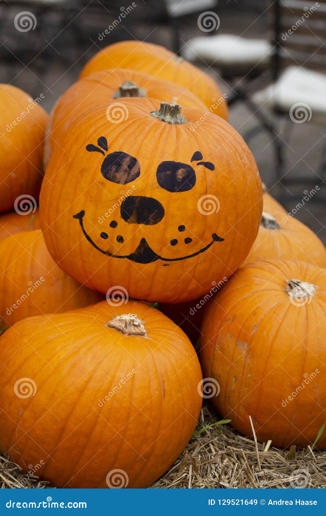 Funny Pumpkin Face Autumn Decoration Stock Image - Image of ...