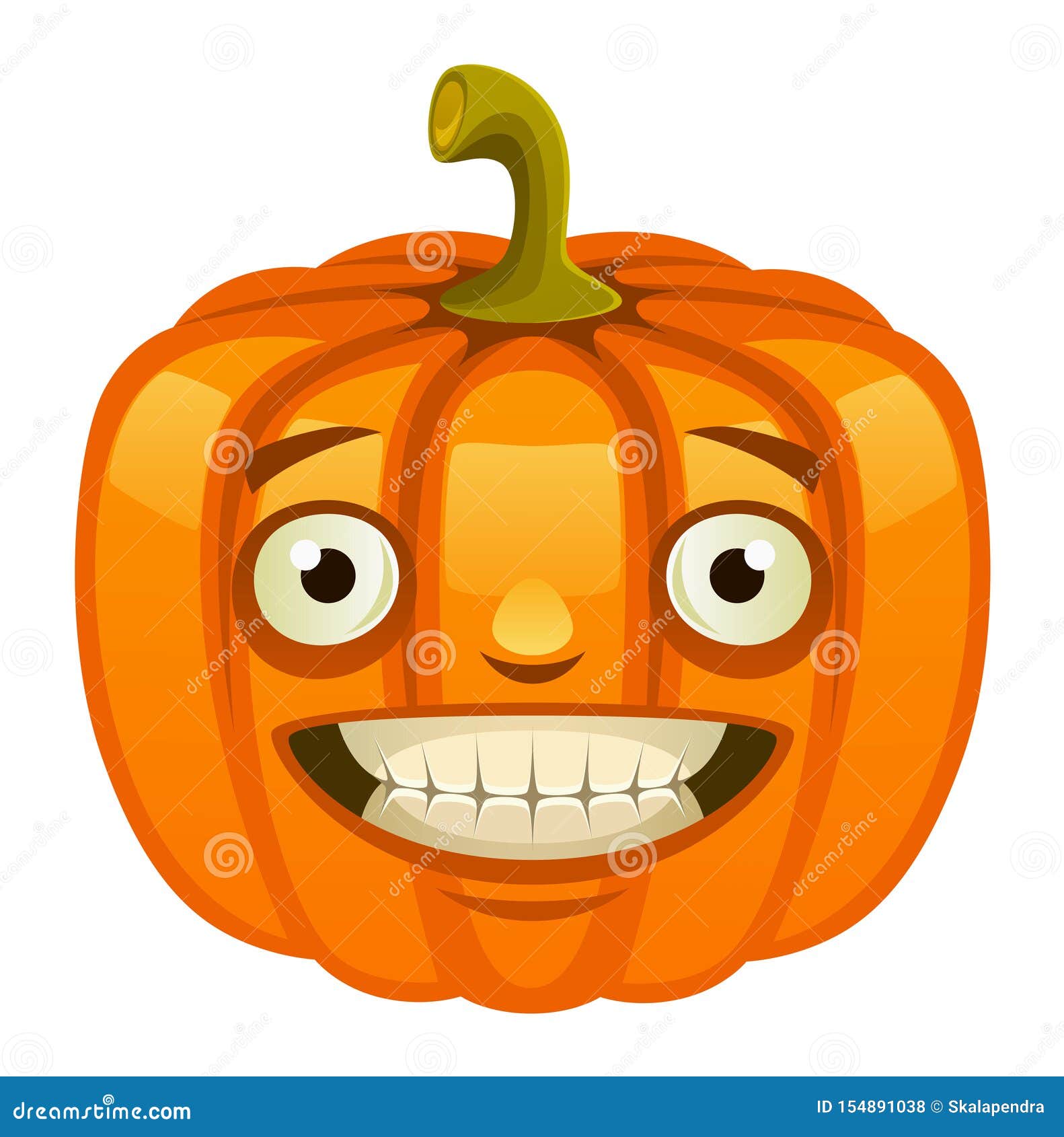 Funny Pumpkin. Halloween Doodle Cute Sticker. Coloring Page Line Art ...