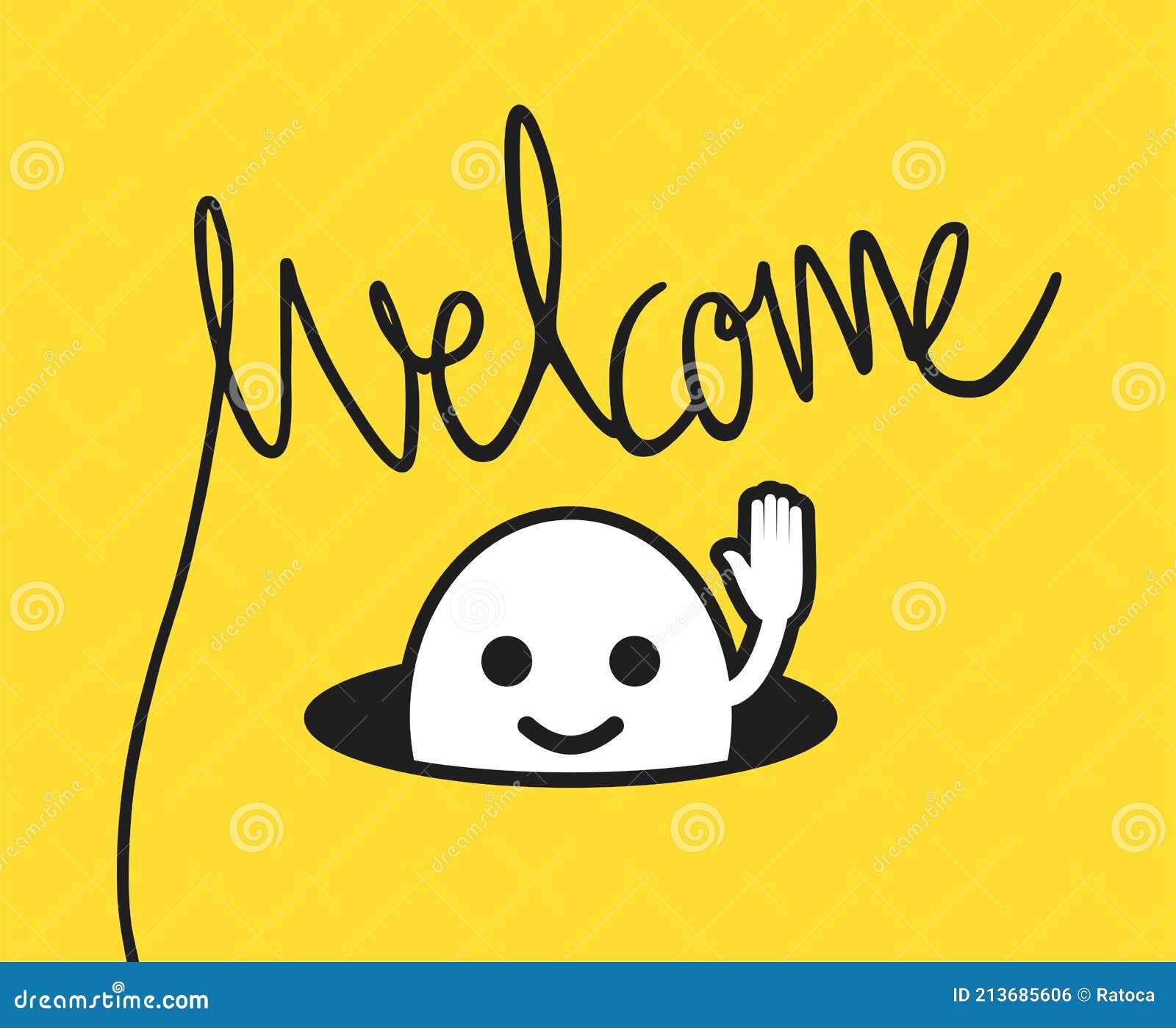 Funny Puppet and Welcome Message Stock Vector - Illustration of vector ...