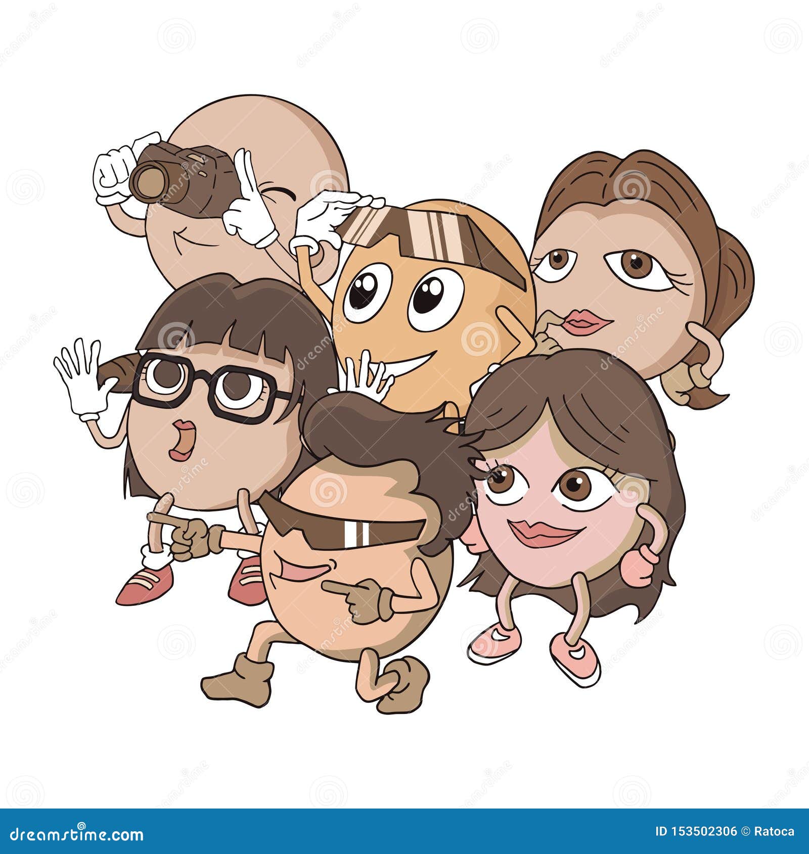 Funny Puppets Looking Surprised Stock Vector - Illustration of group ...