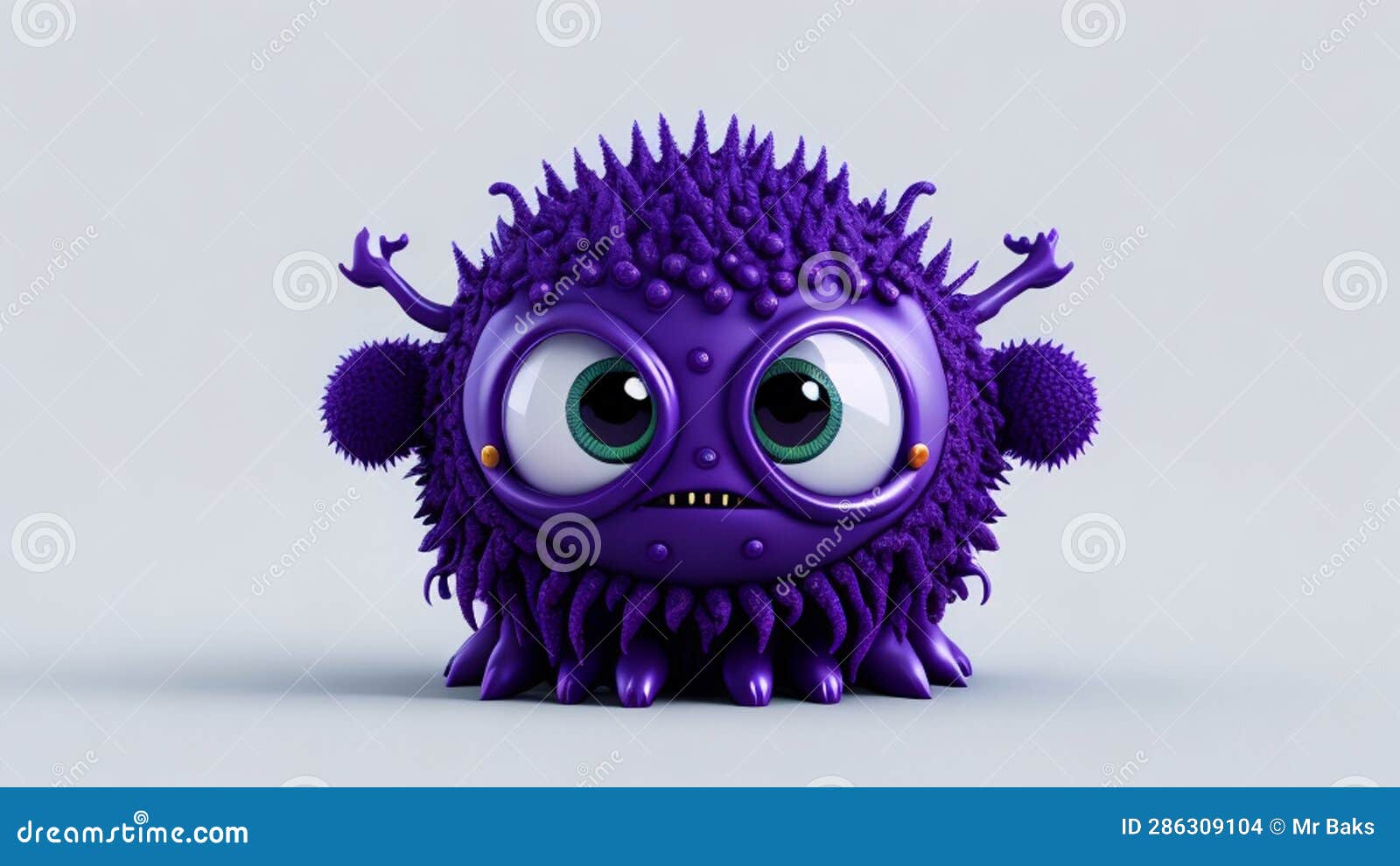 A funny purple monster. stock illustration. Illustration of abstract ...