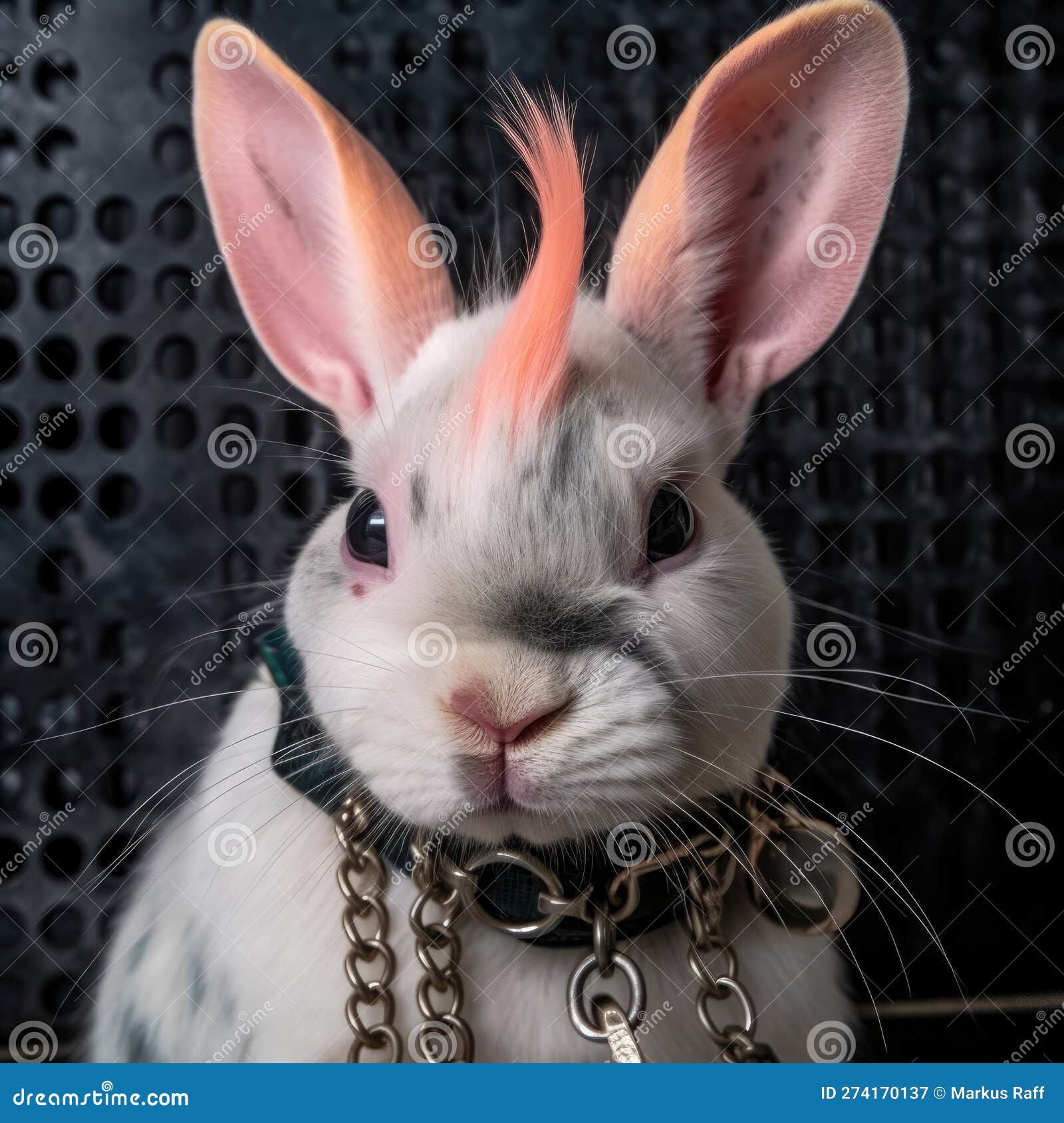 Rabbit Punk stock illustration. Illustration of chains - 274170137