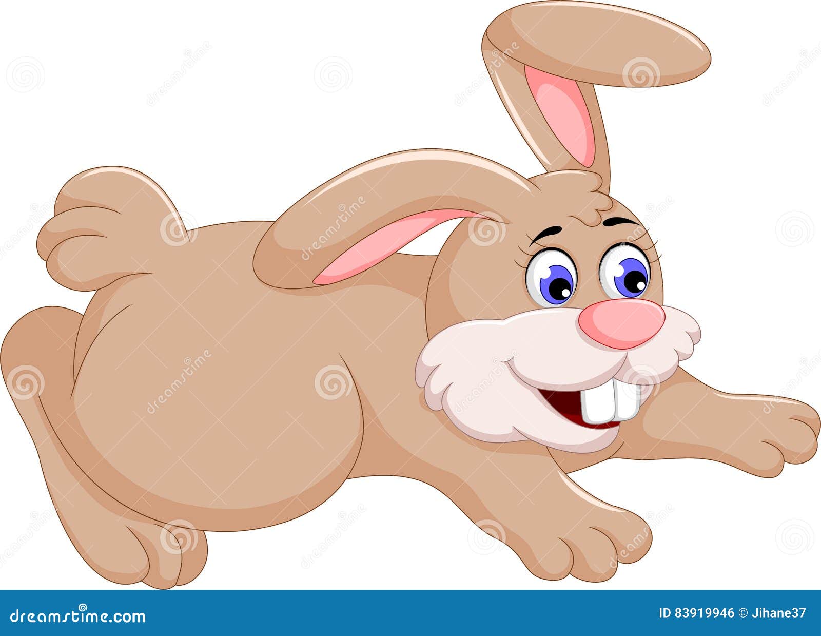 Funny Rabbit Cartoon Jumping Stock Illustration - Illustration of ...