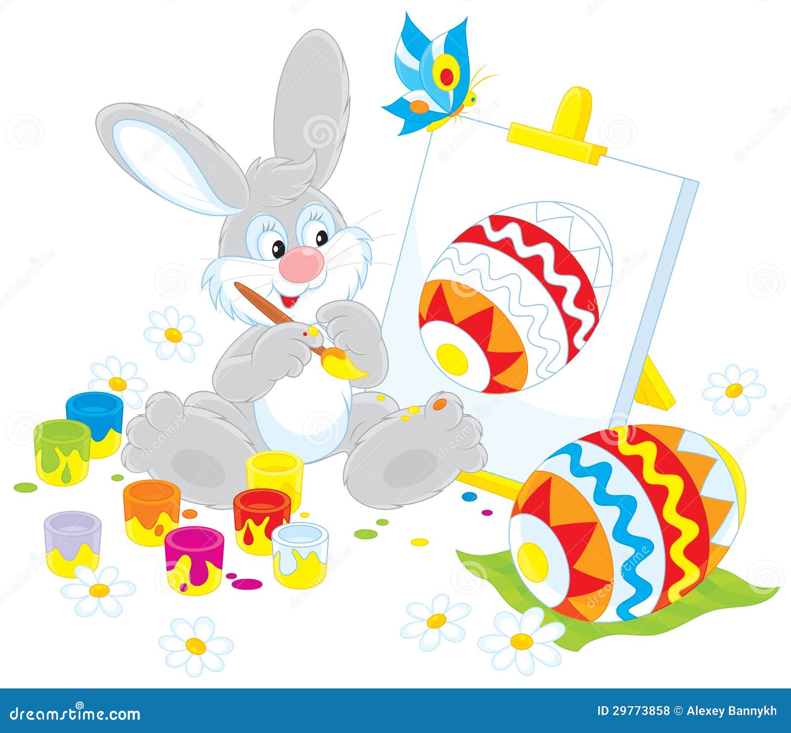 Easter Bunny painter stock vector. Illustration of celebrating - 29773858