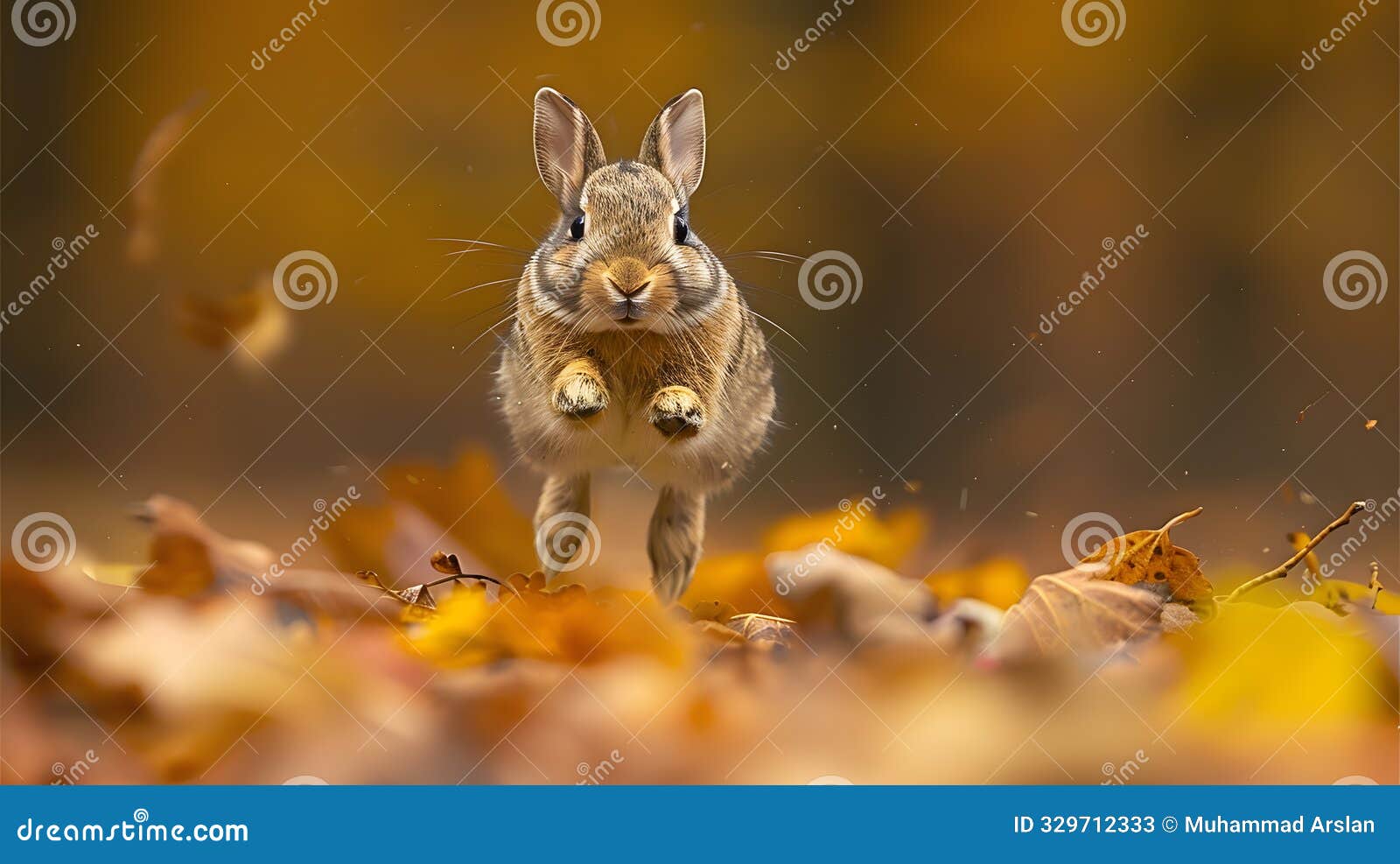 Funny Rabbit Flying. Image of a Playful Tabby Rabbit Jumping in Mid-air ...