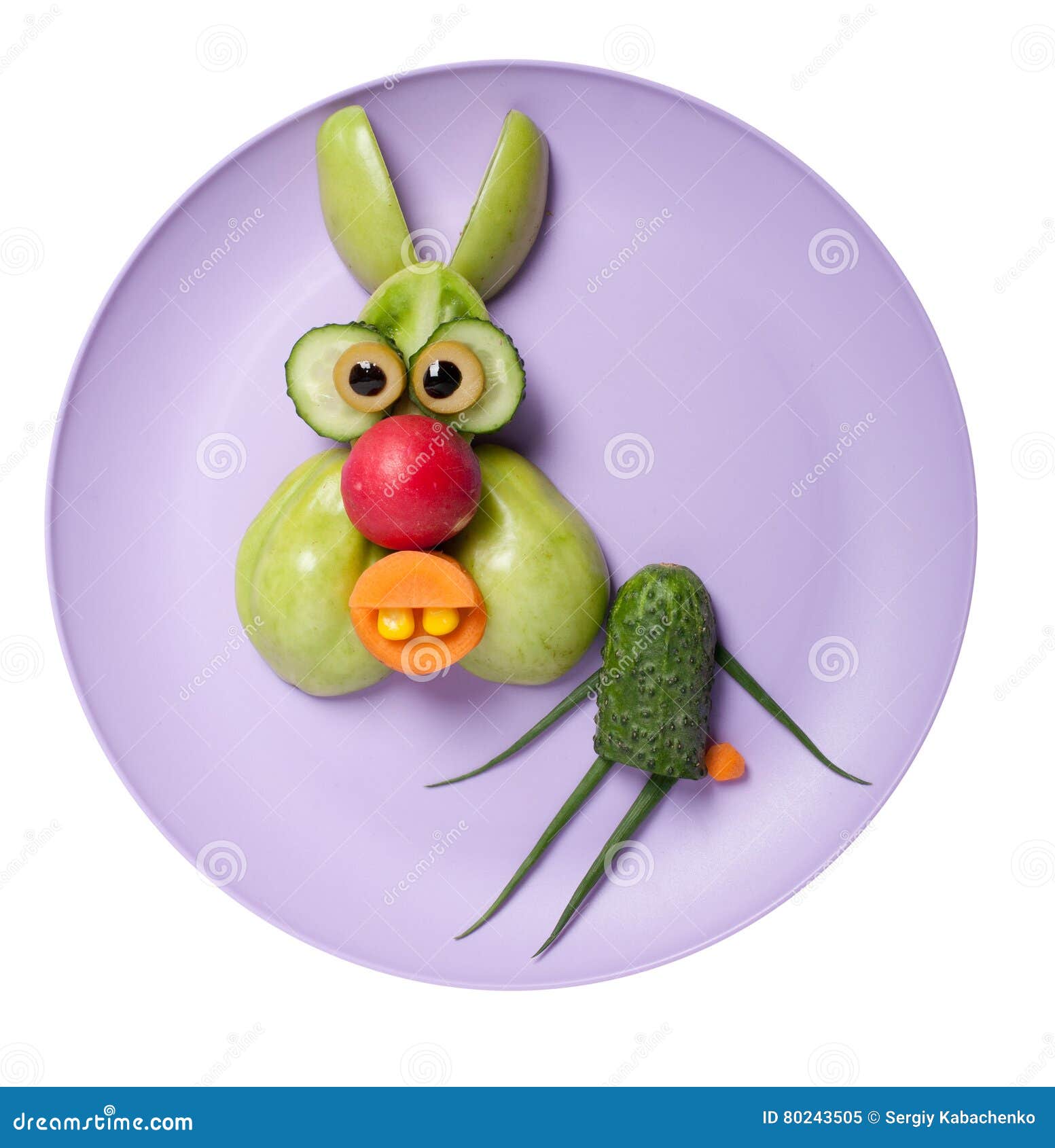 Funny Rabbit Made of Green Vegetables Stock Image - Image of funny ...