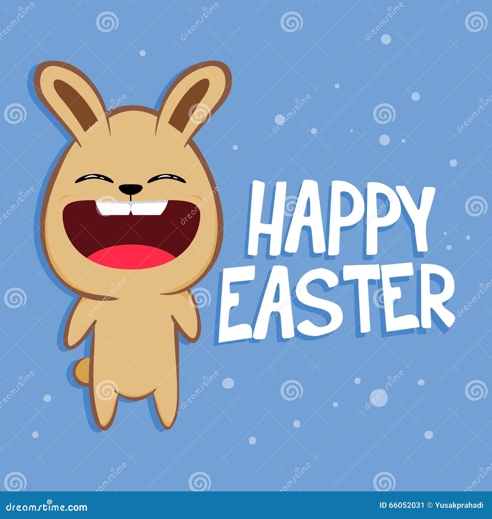 Funny Rabbit Shouting Happy Easter Stock Vector - Illustration of funny ...