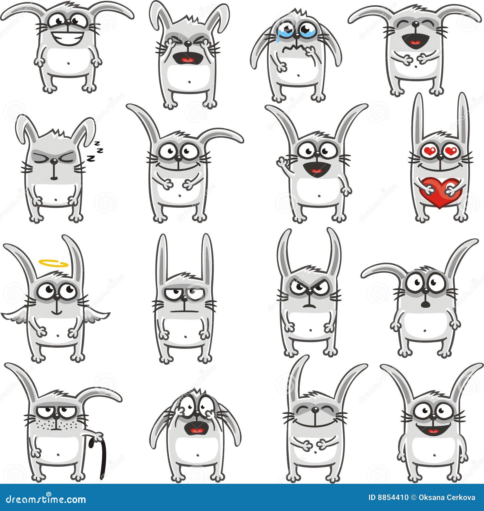 Funny rabbits (1) stock vector. Illustration of surprise - 8854410