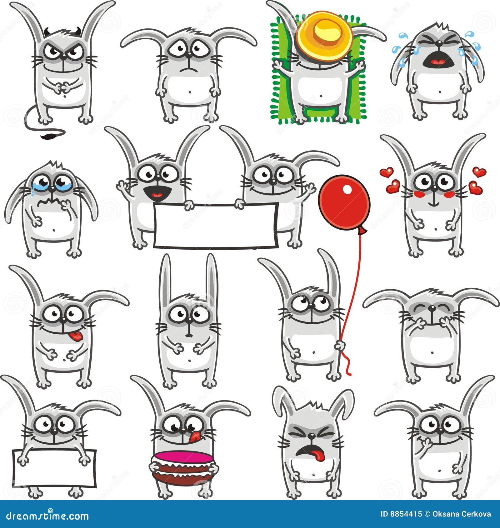 Funny rabbits (2) stock vector. Illustration of love, tear - 8854415