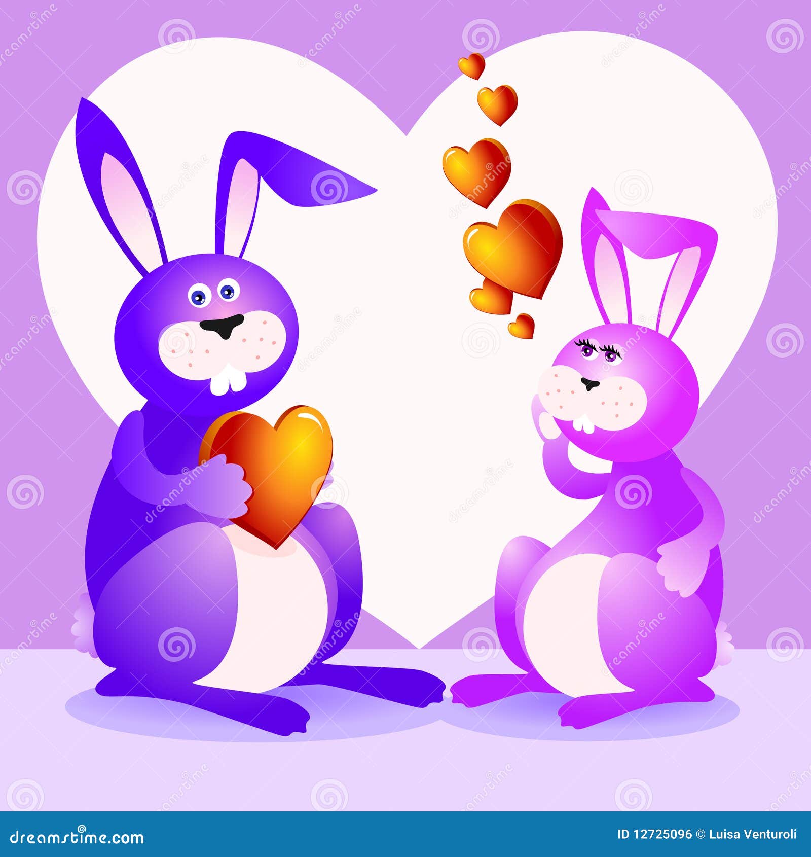 Funny rabbits lovers stock vector. Illustration of sentiment - 12725096
