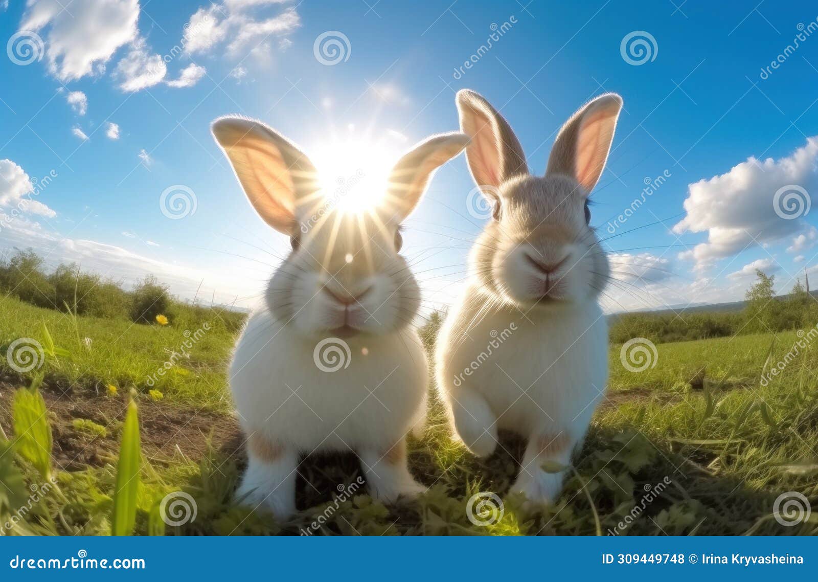 Funny rabbits portrait stock photo. Image of rabbit - 309449748