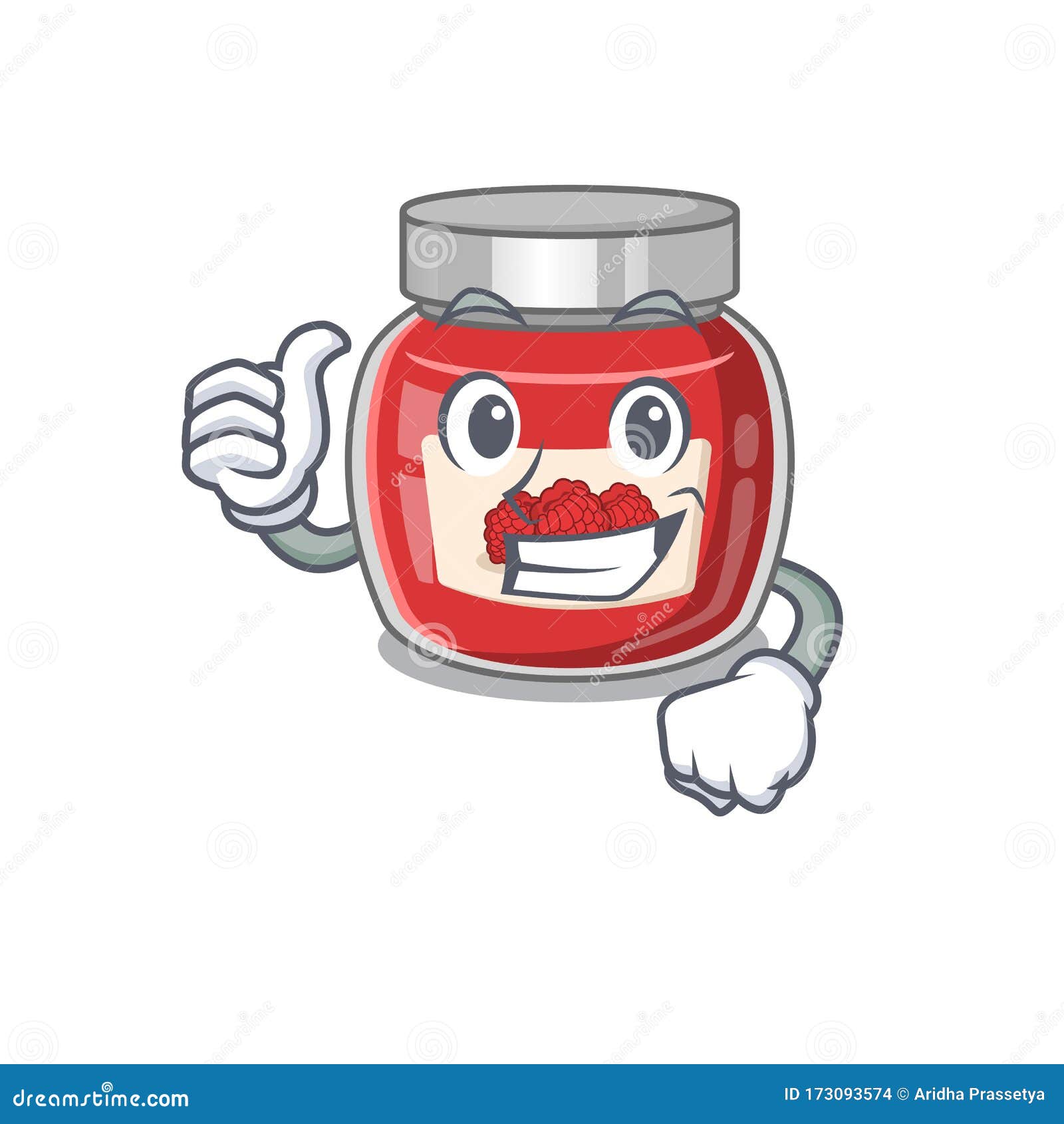 Funny Raspberry Jam Making Thumbs Up Gesture Stock Vector ...