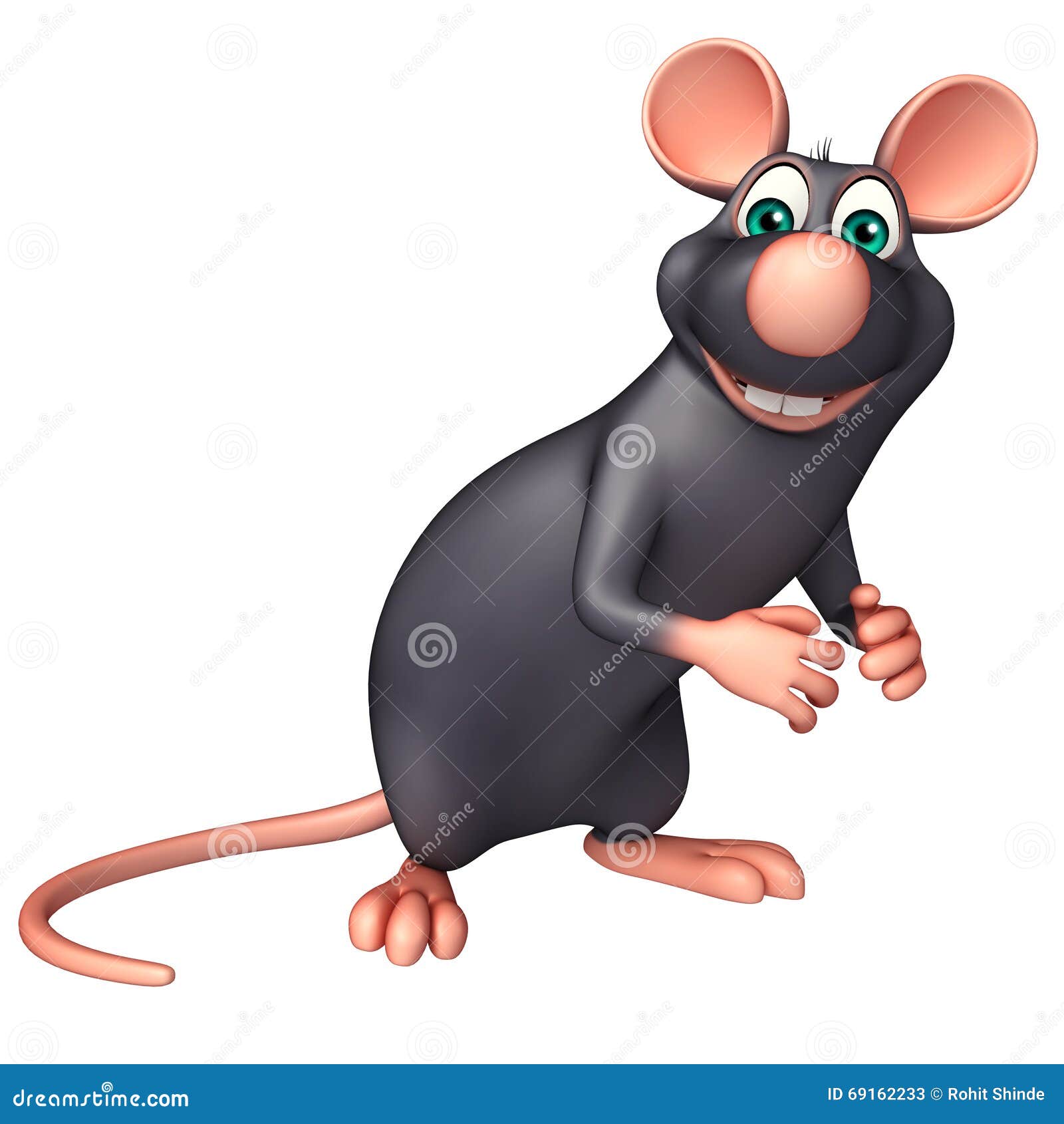 Funny Rat Cartoon Character Stock Illustration - Illustration of ...